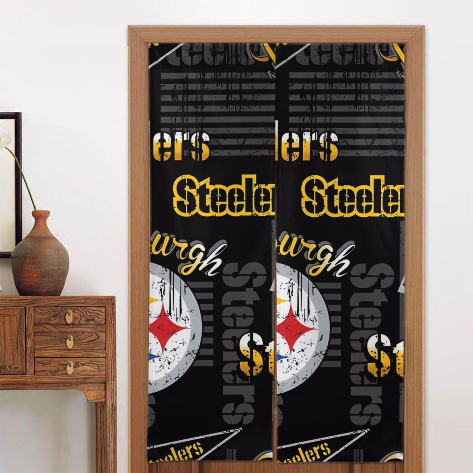 Steelers Curtain34x56in Door Curtains Blackout Doorway Curtain 2 Panels ...