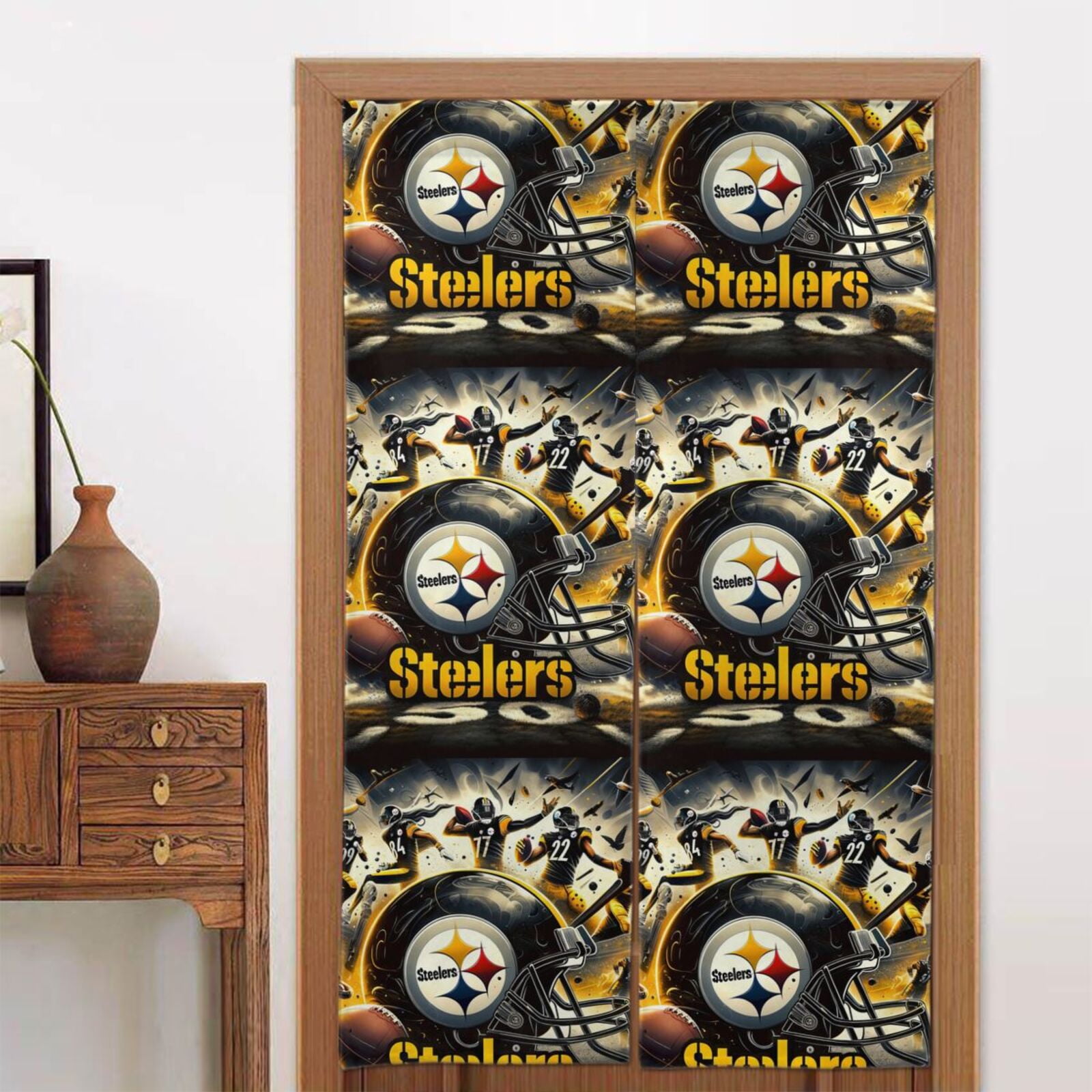 Steelers Curtain34x56in Door Curtains Blackout Doorway Curtain 2 Panels ...
