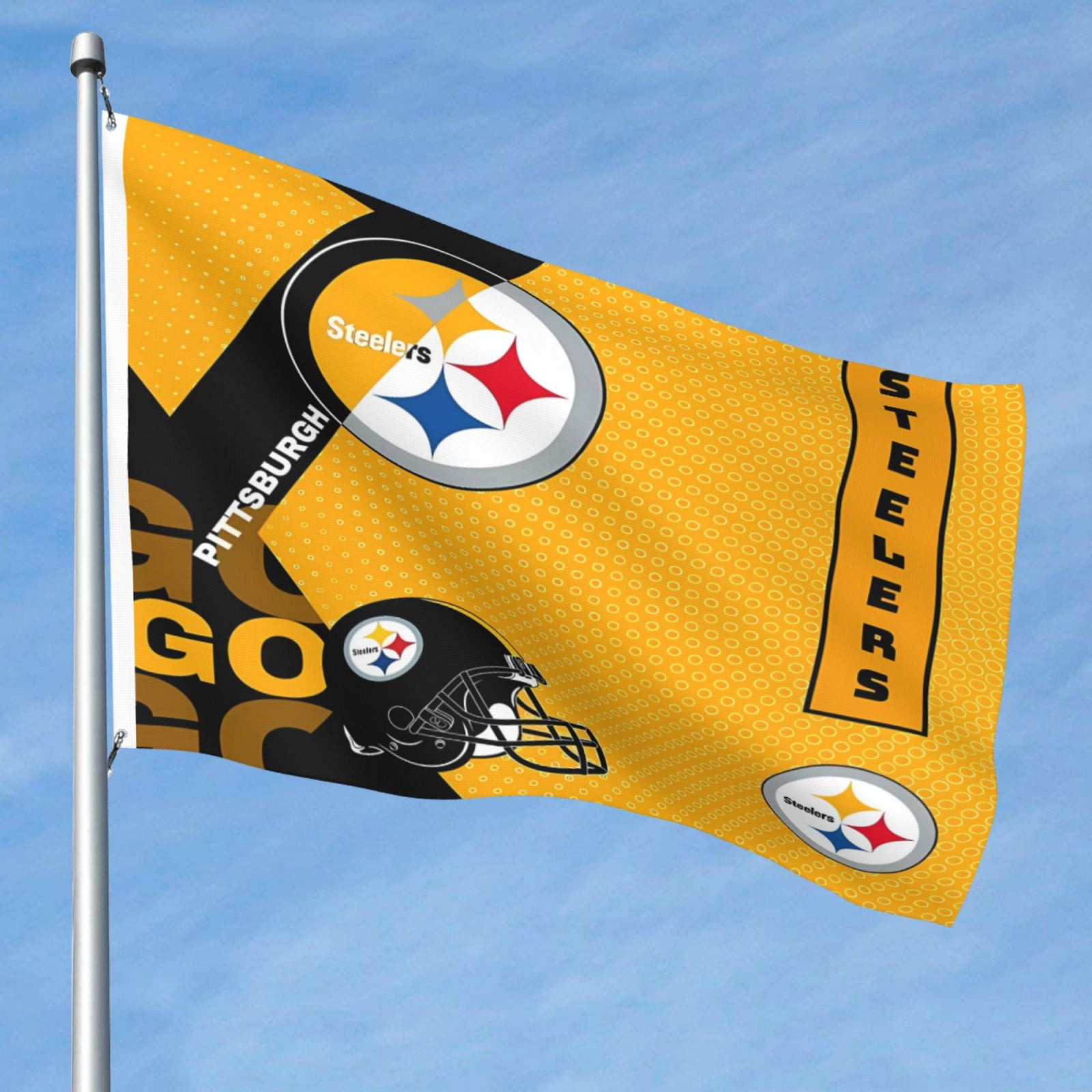 Steelers Football Team Double-Sided Flag 5x8ft, Garden Hanging Flag ...