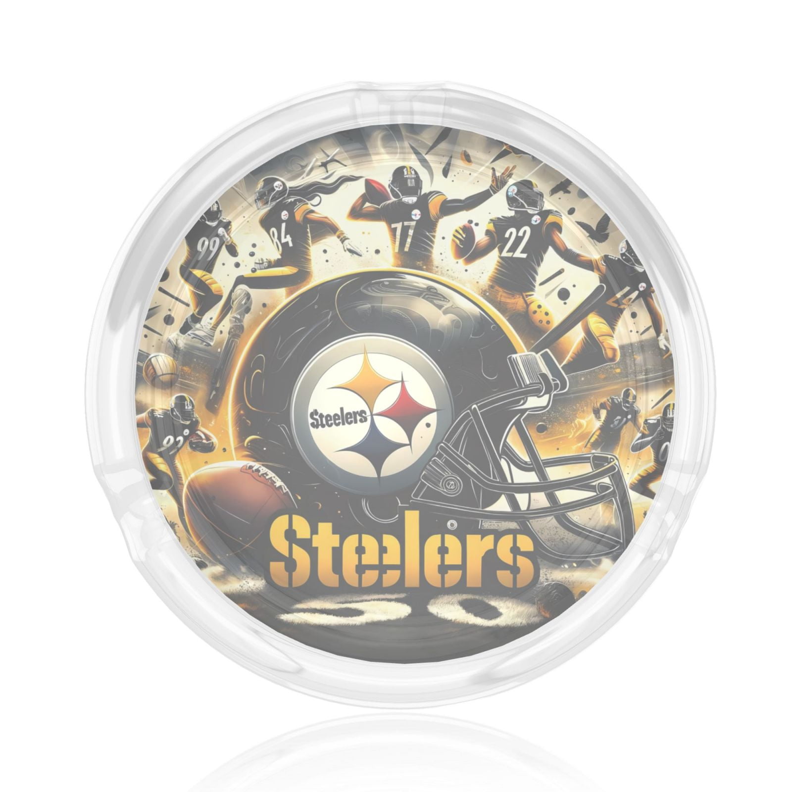 Steelers Football Team Glass Ashtray (for Cigarettes), Crystal Cigar ...
