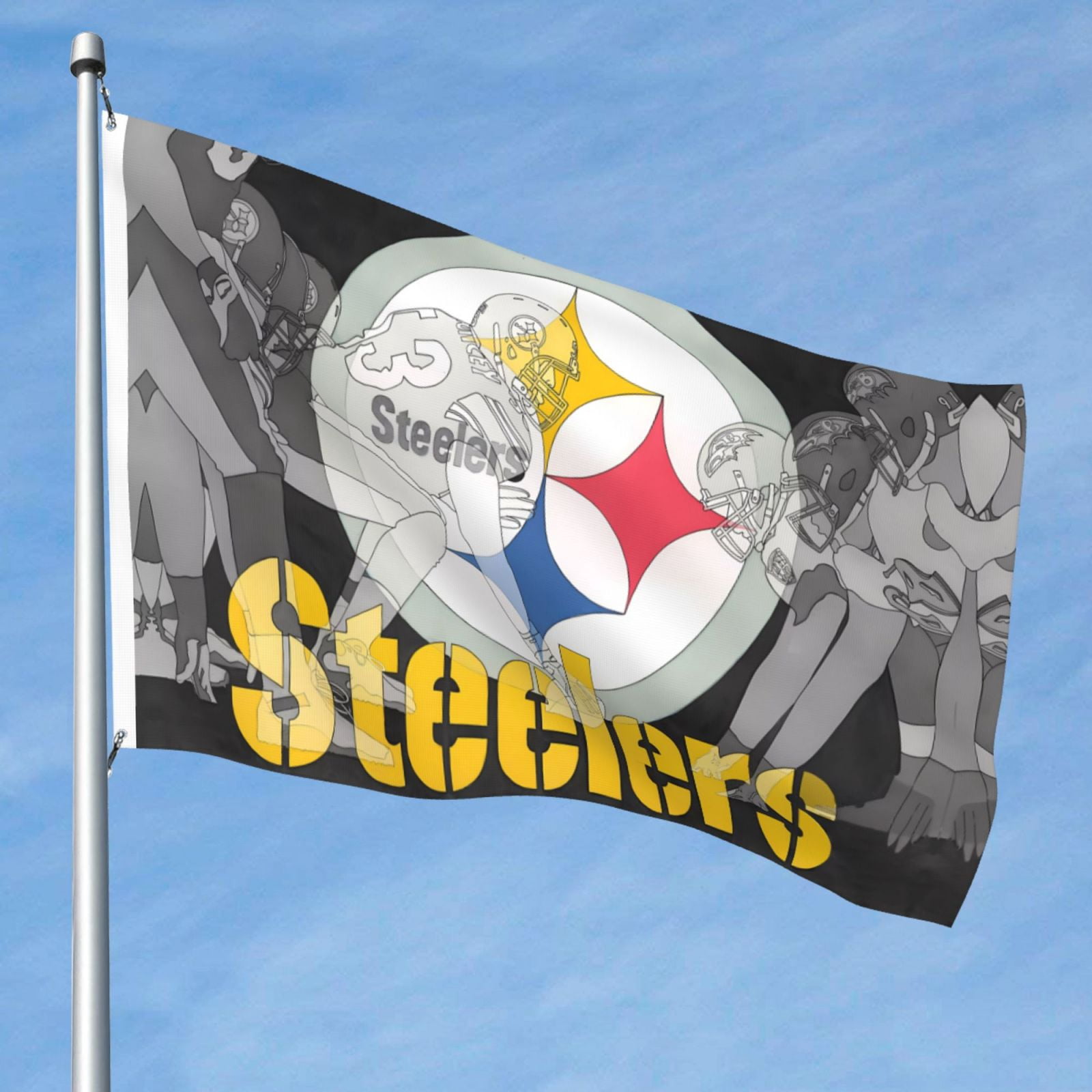 Steelers Football Team Outdoor 5x8ft Double Sided Flag - Lightweight ...