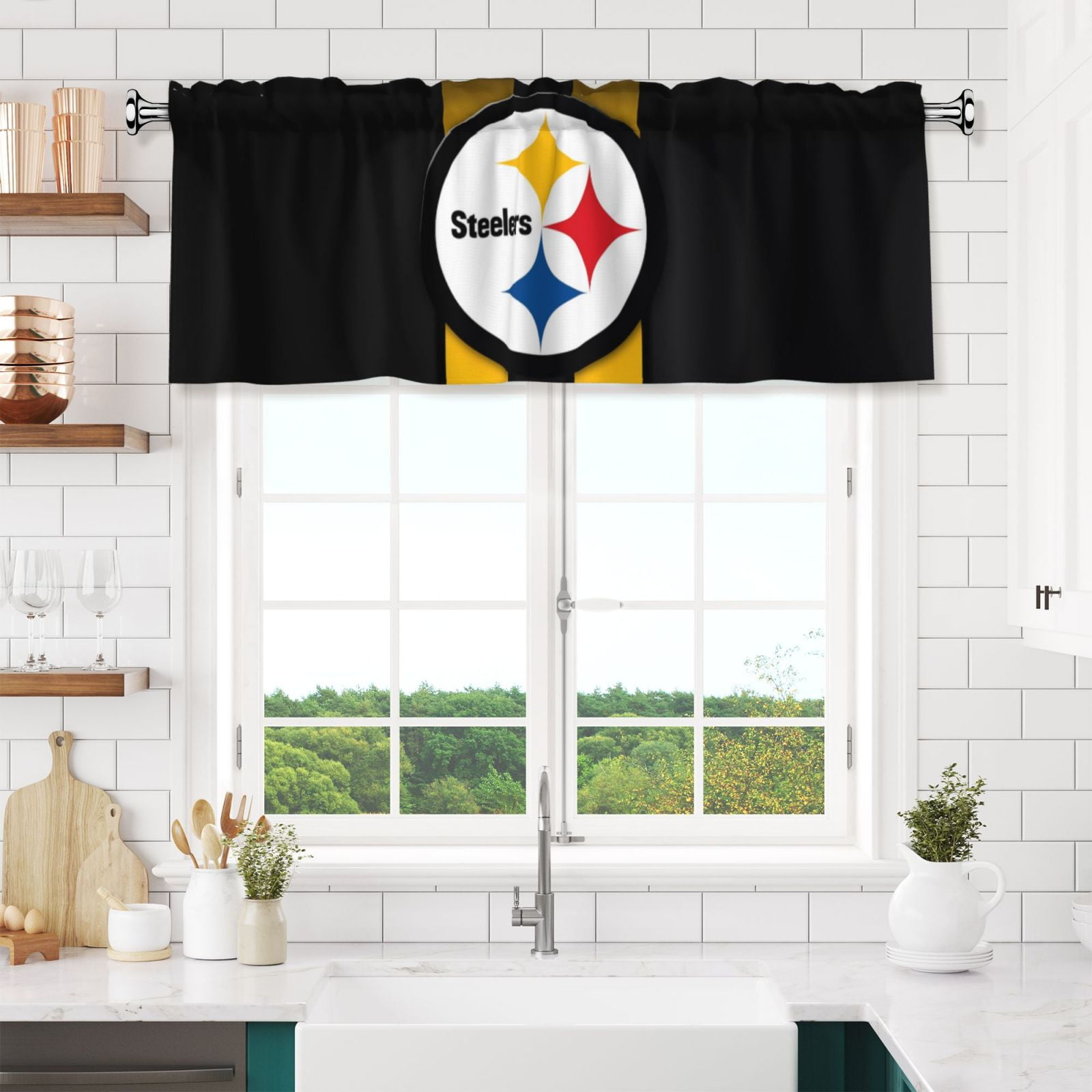 Steelers Football Team Print Blackout Valance Curtains 54x18 inches ...