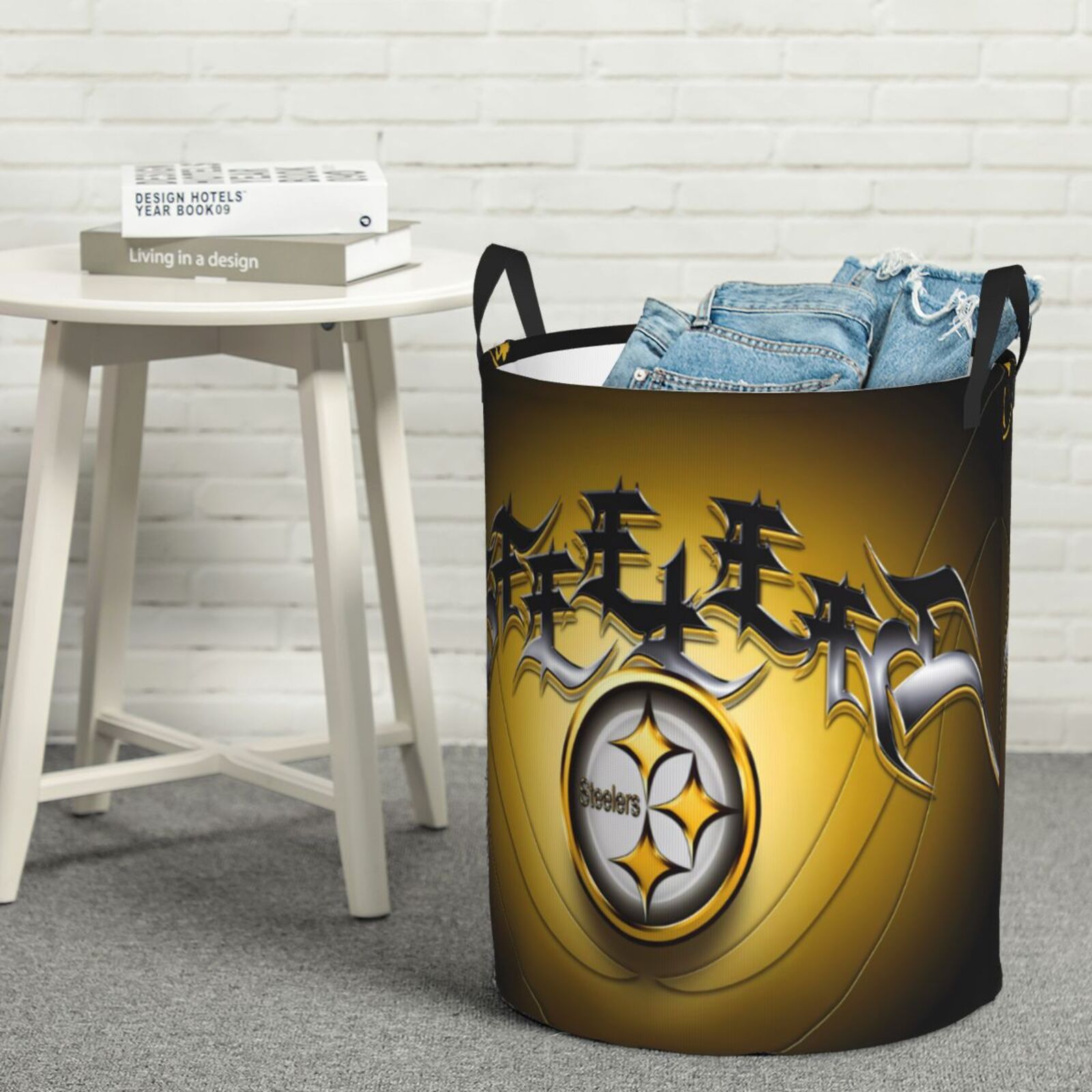 Steelers Football Team Round Single-Layer Dirty Clothes Basket Sports ...