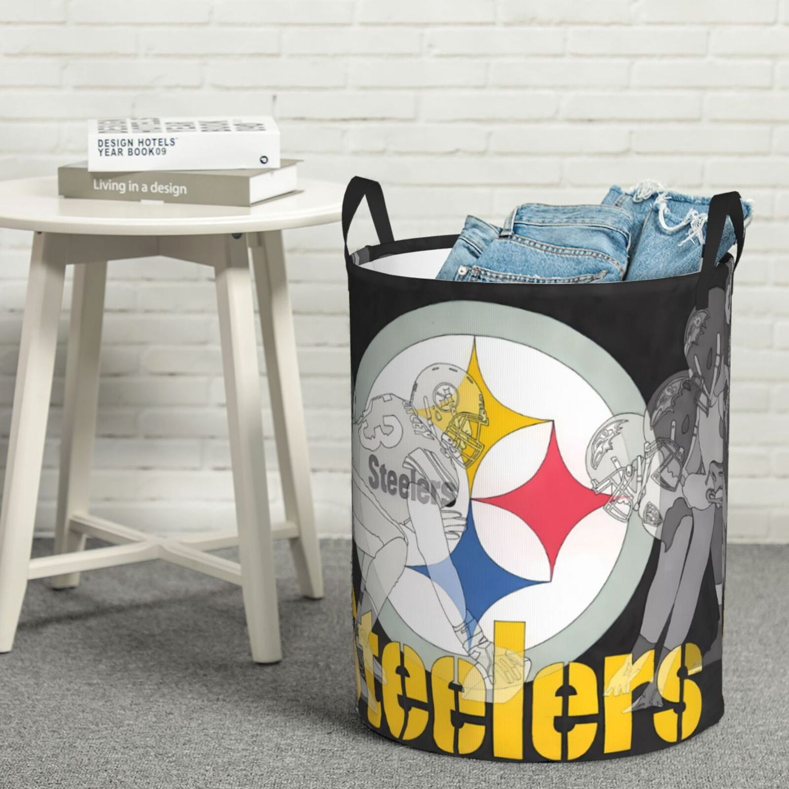 Steelers Football Team Round Single-Layer Dirty Clothes Basket Sports ...