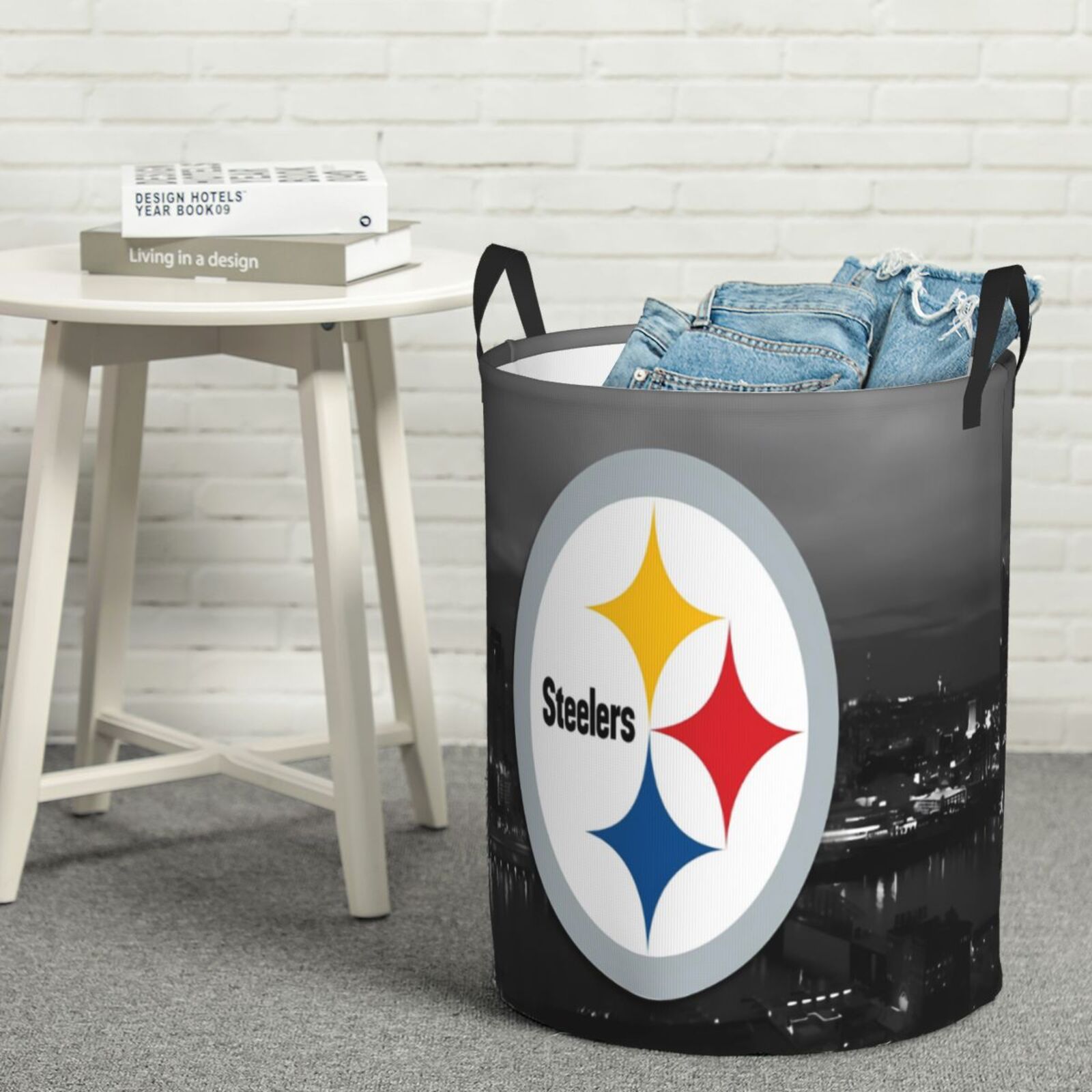 Steelers Football Team Round Single-Layer Dirty Clothes Basket Sports ...