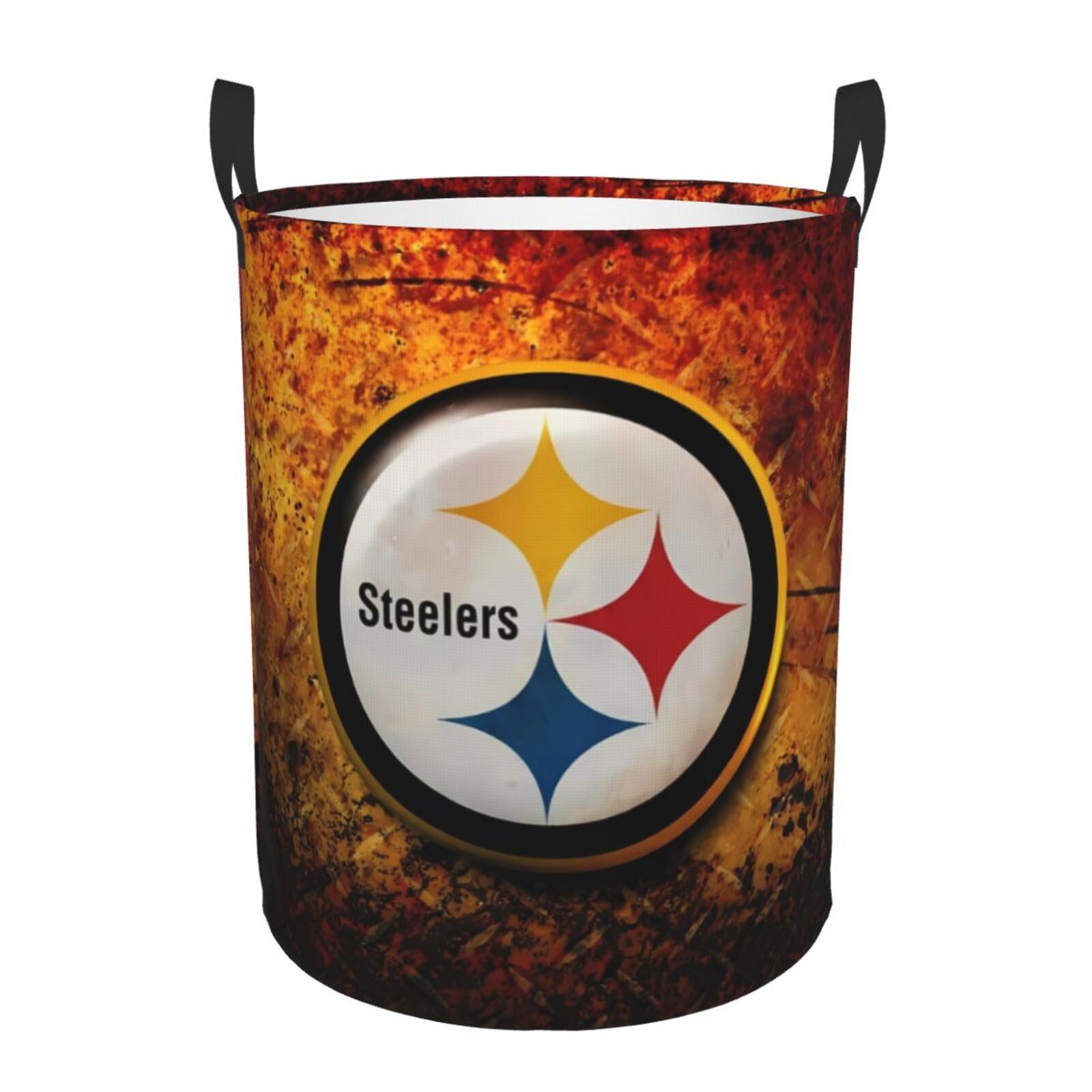 Steelers Football Team Theme Round Laundry Basket with Handle, Fan ...