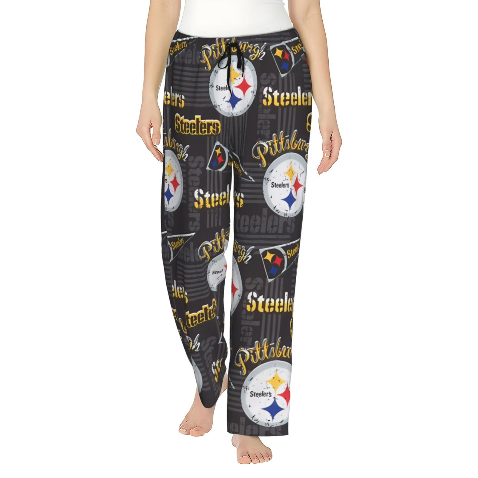 Steelers Football Team Themed Women's Long Pajama Pants with Side ...