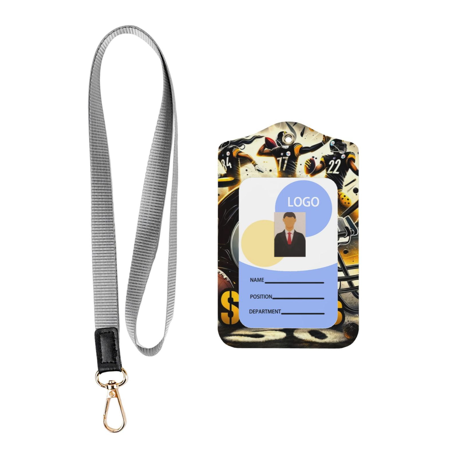 Steelers Hard Plastic ID Card Holder with Clear Window for Office ...