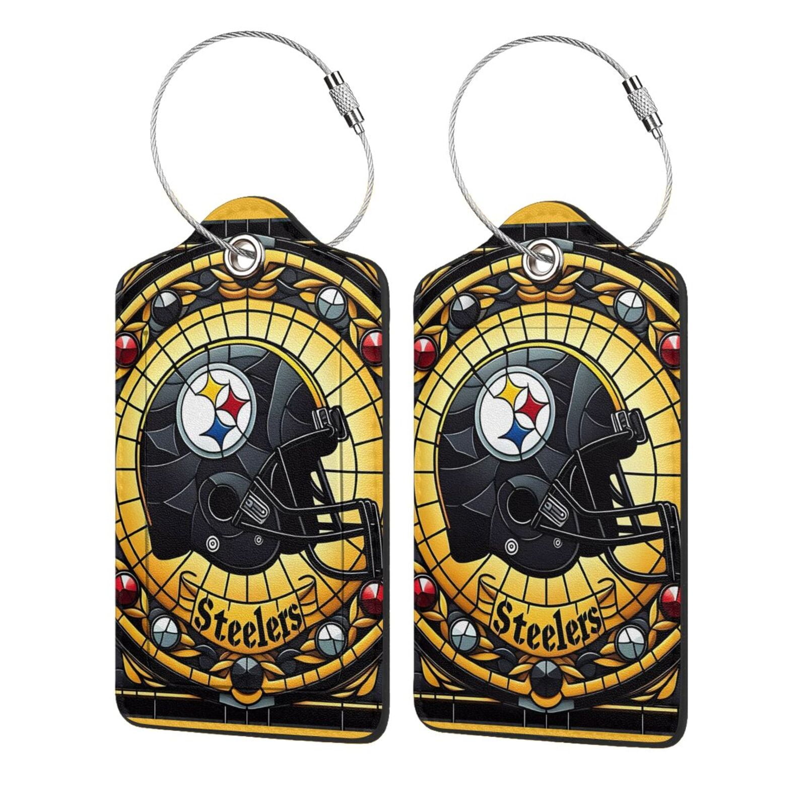 Steelers Leather Luggage Tag Leather Suitcase Baggage Tags Luggage Tag ...