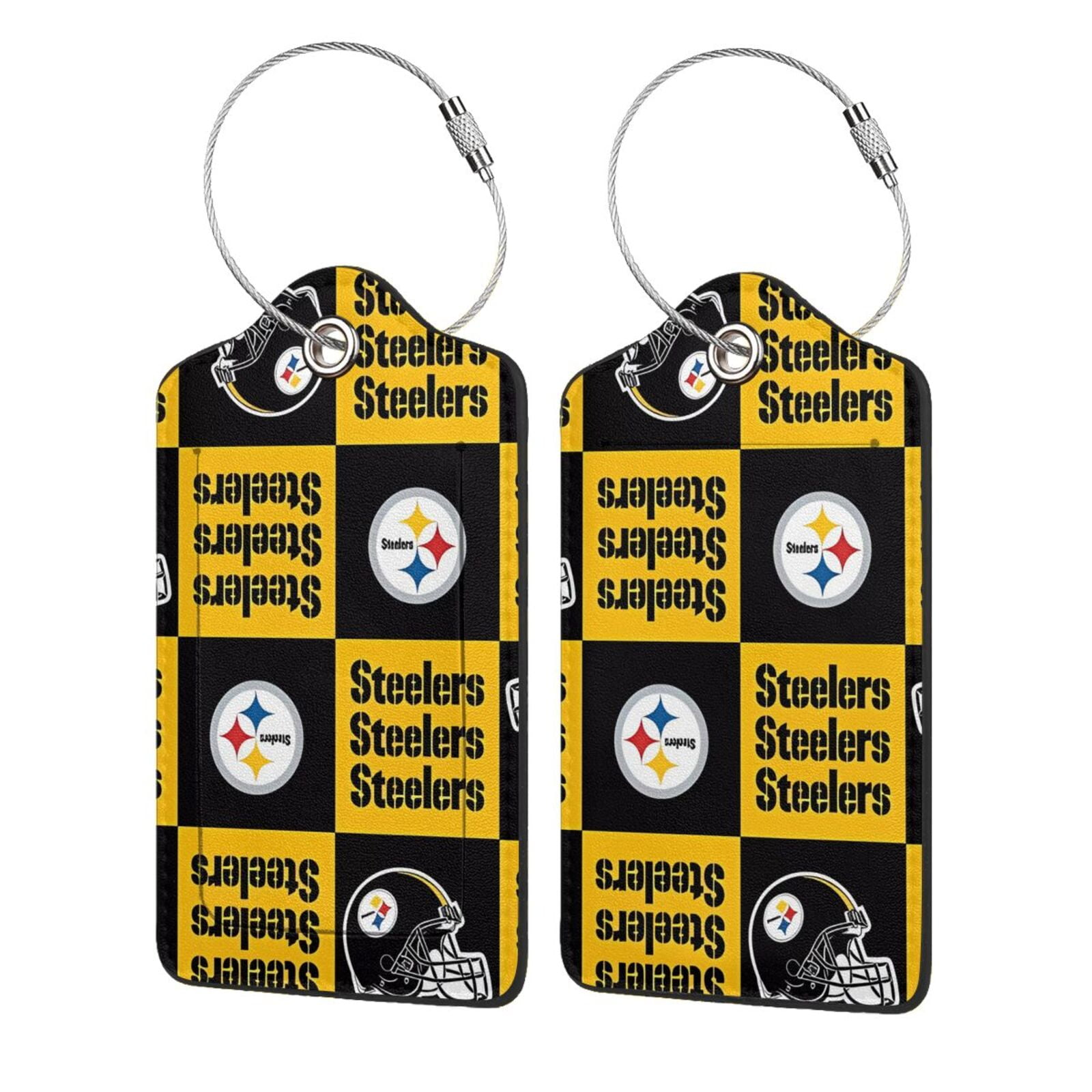 Steelers Leather Luggage Tag Leather Suitcase Baggage Tags Luggage Tag ...