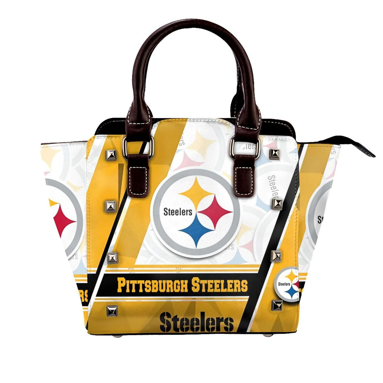 Steelers Leather Rivet Shoulder Bag Baseball Fans Team Women Backpack ...