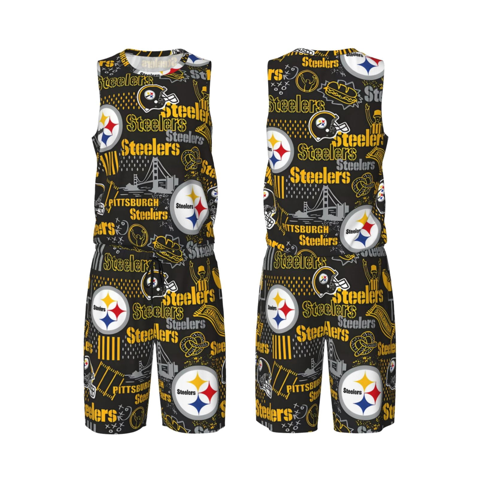Steelers Men’s Basketball Uniform Set Men Basketball Jersey and Shorts ...