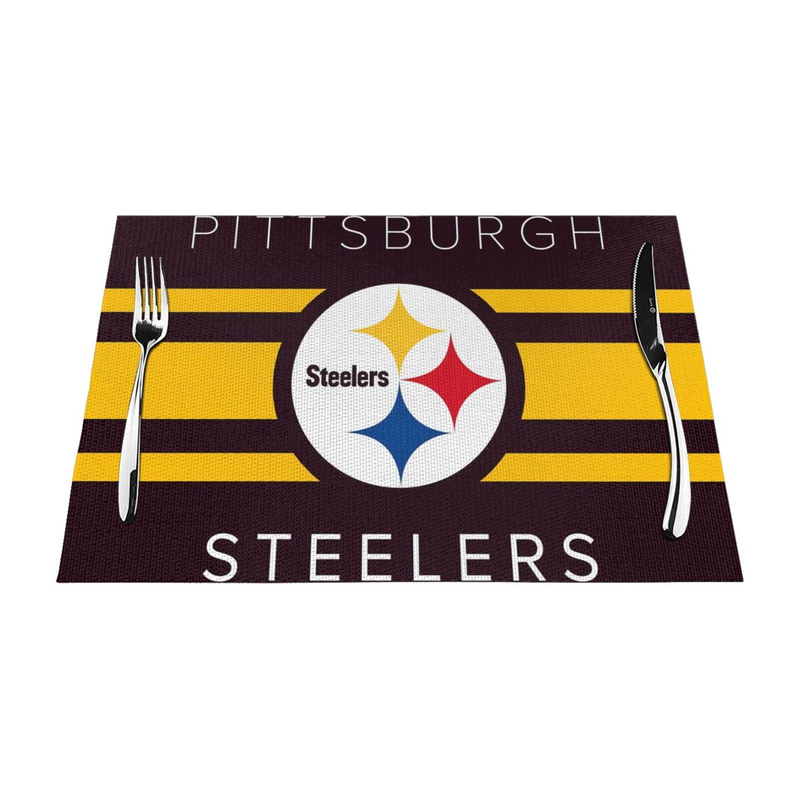 Steelers Team Pvc Woven Placemat 12x18in (1 Piece Pack, 4 Piece Pack, 6 ...