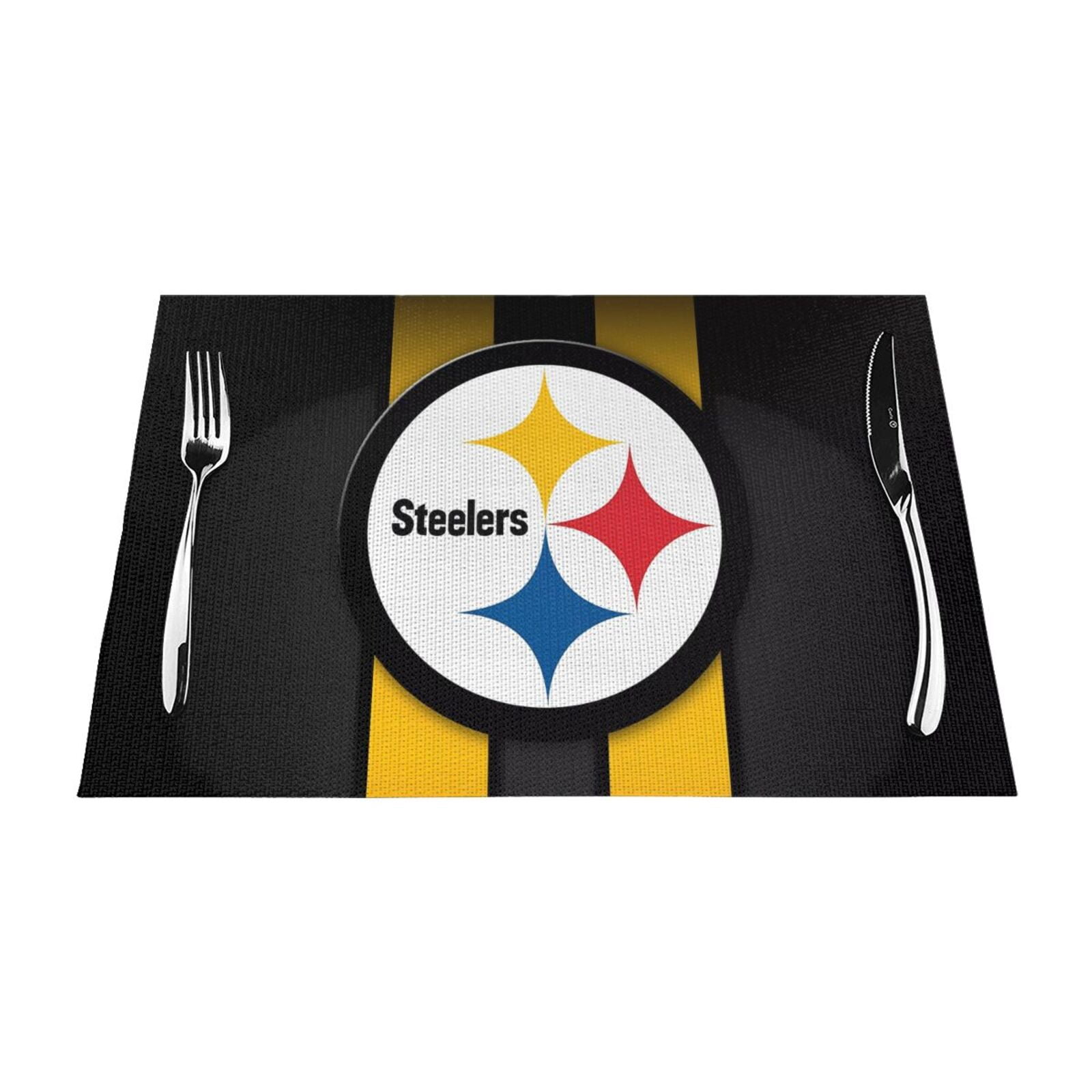 Steelers Team Pvc Woven Placemat 12x18in (1 Piece Pack, 4 Piece Pack, 6 ...