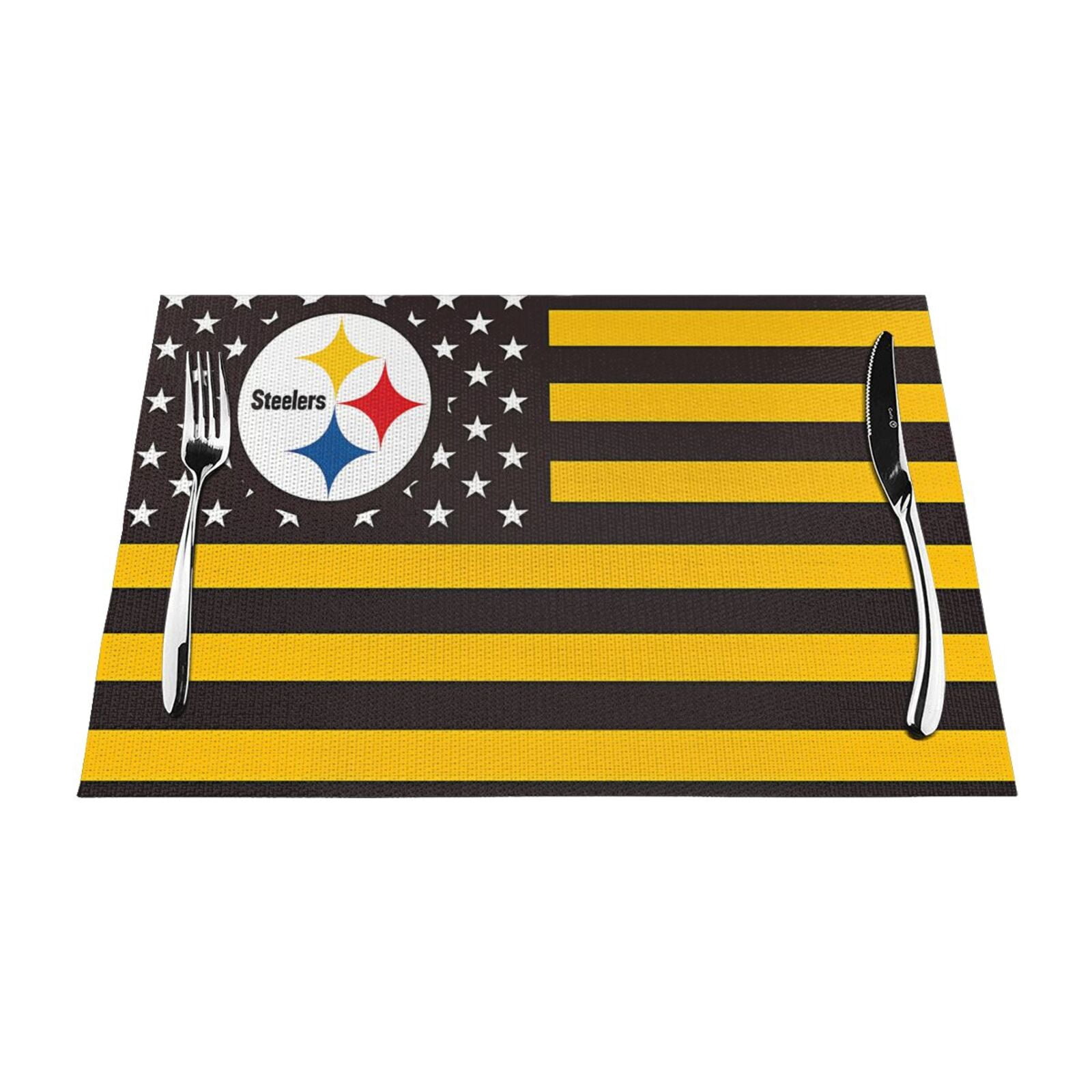 Steelers Team Pvc Woven Placemat 12x18in (1 Piece Pack, 4 Piece Pack, 6 ...