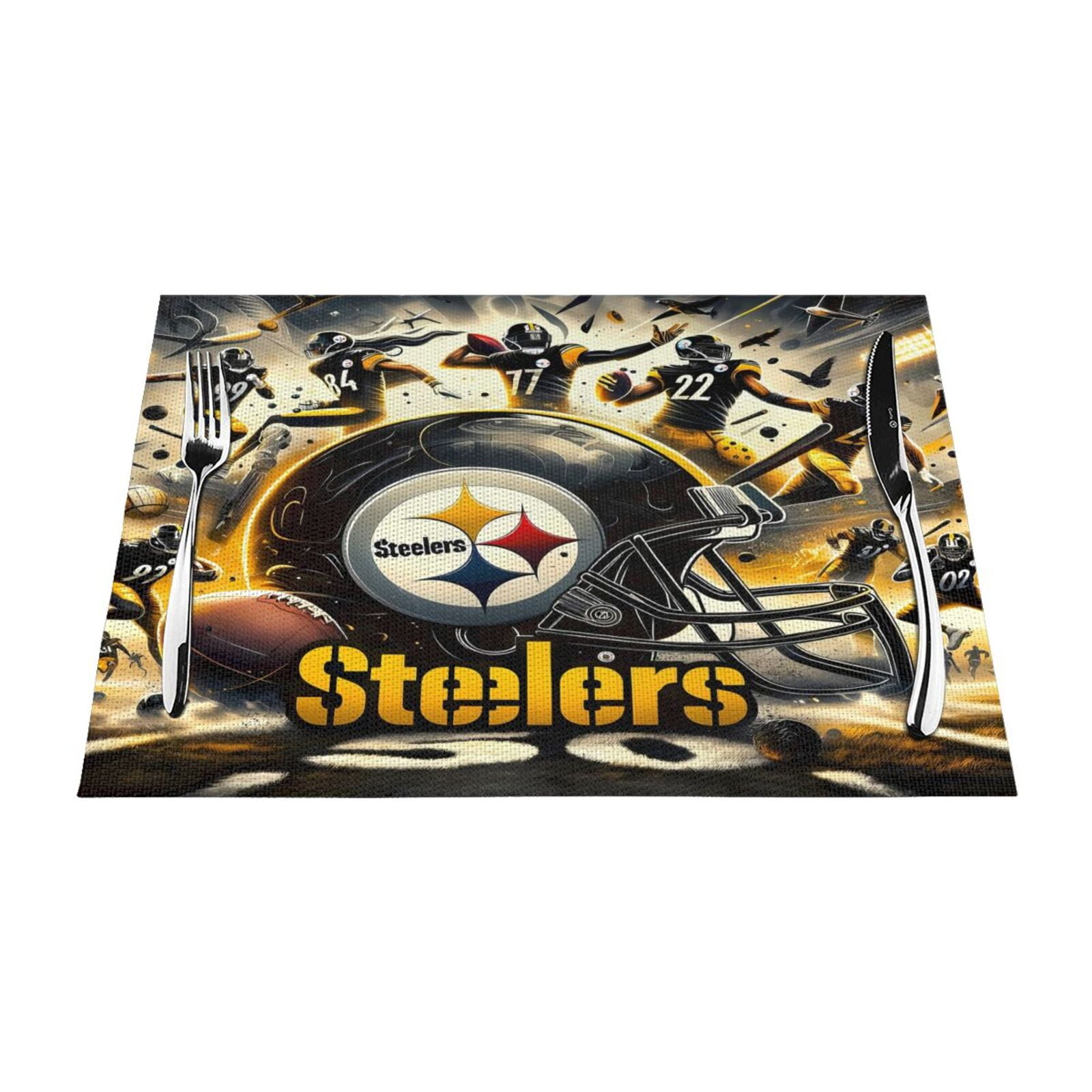 Steelers Team Pvc Woven Placemat 12x18in (1 Piece Pack, 4 Piece Pack, 6 ...