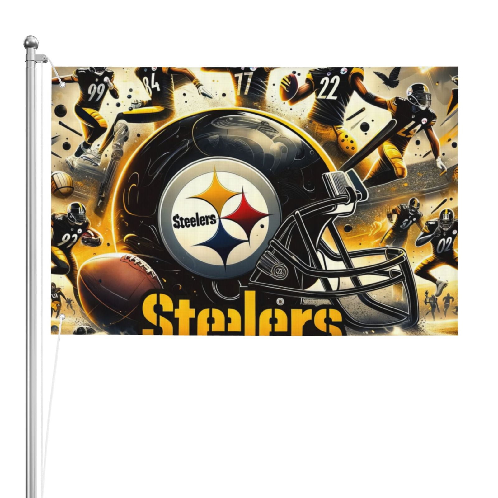 Steelers Three Layer personalized Double Sided Flag Football Fans ...