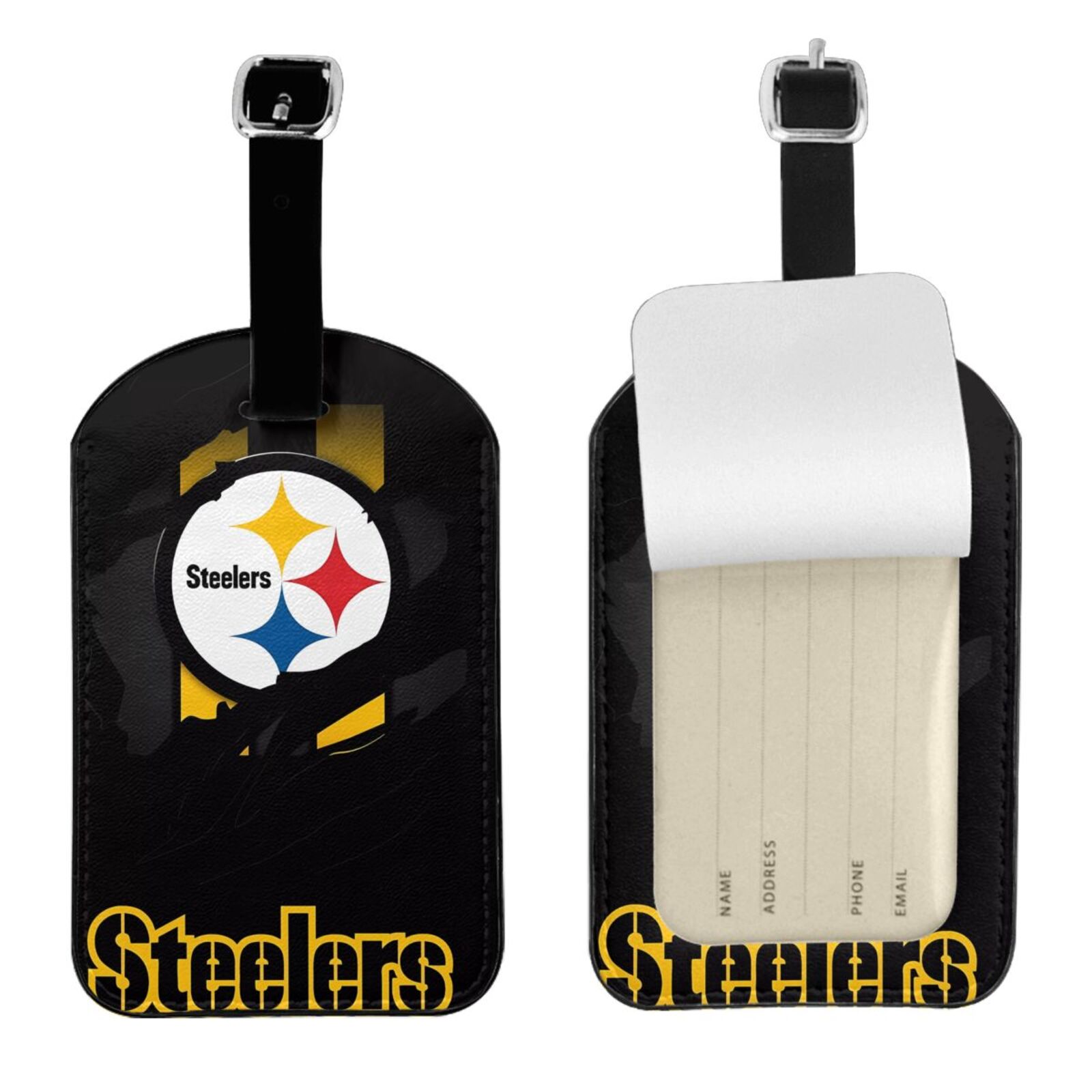 Steelers leather luggage tag hangtag, unisex luggage tag, football team ...