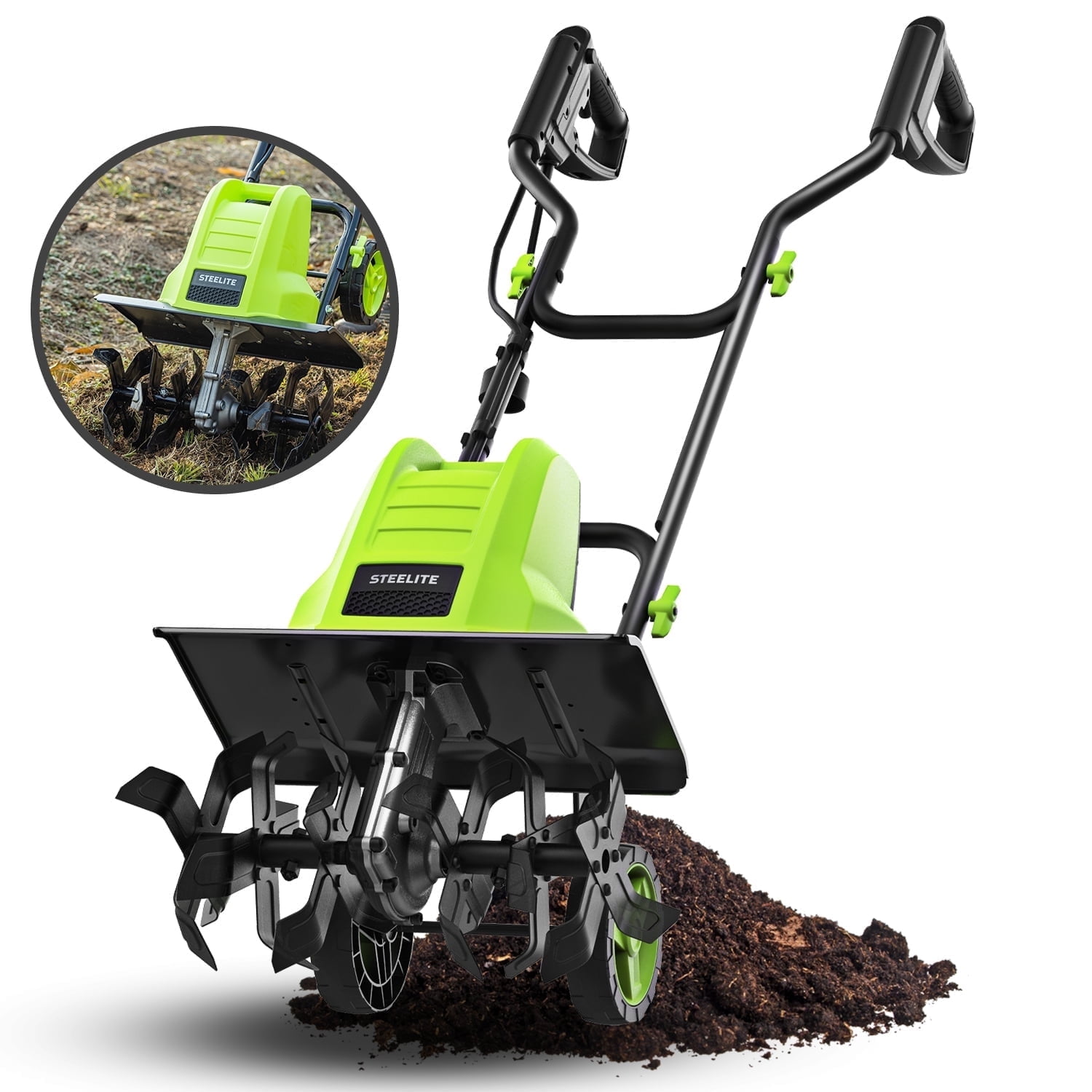 Steelite 16 Inch Corded Electric Tiller,13.5-Amp Electric Tiller and ...