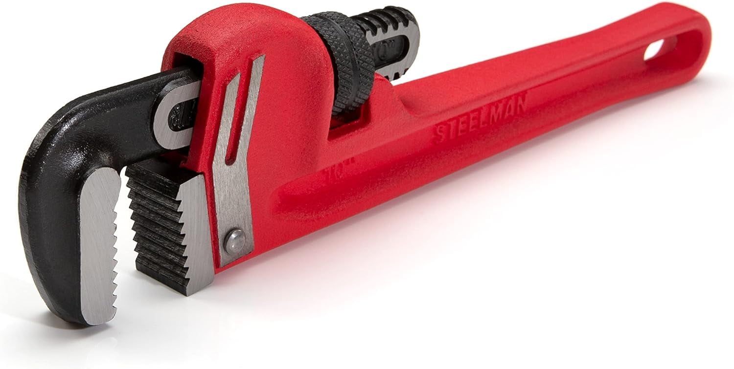 Steelman 60883 10-Inch Heavy-Duty Cast Iron Straight Handle Pipe Wrench - Walmart.com