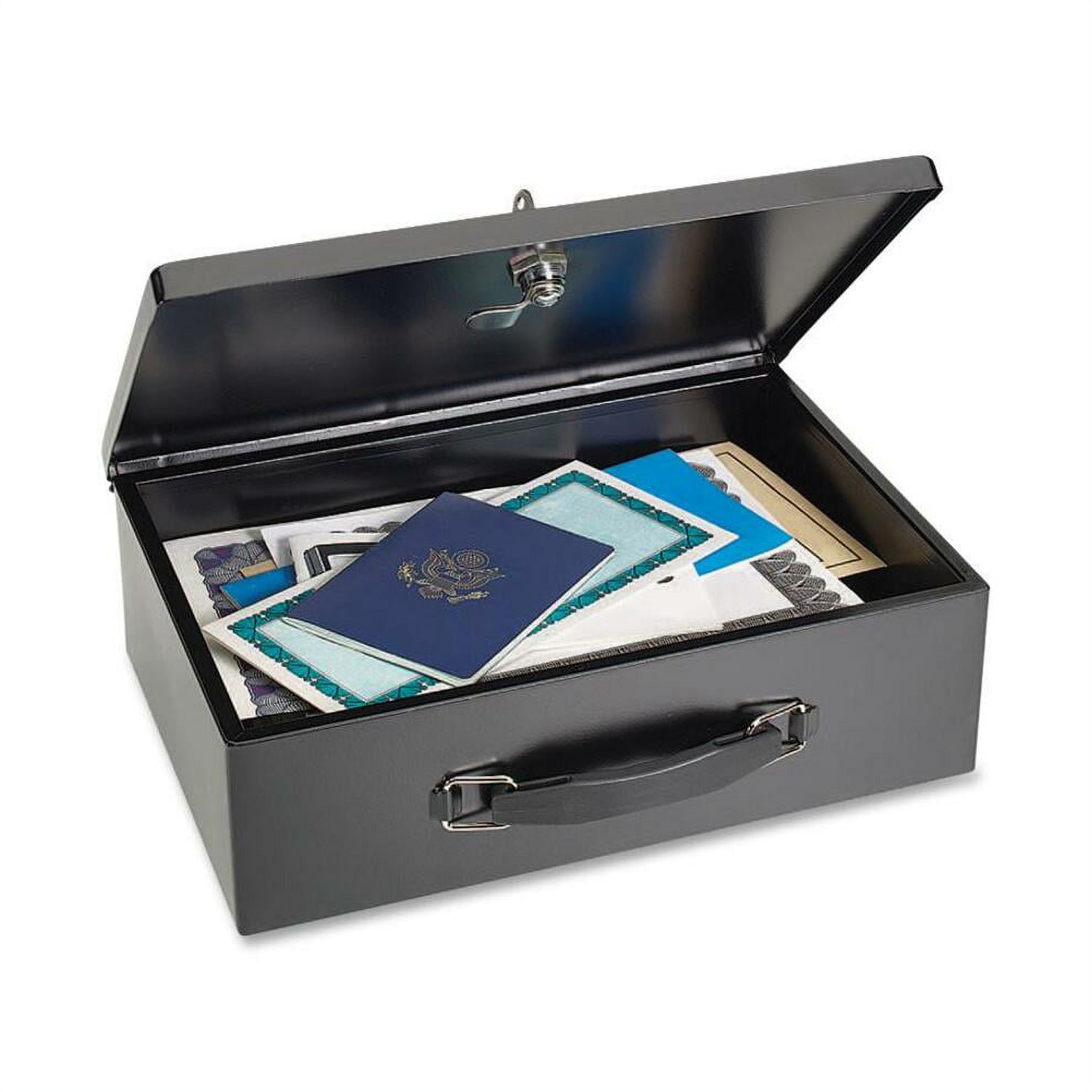 Steelmaster Fire-Retardant Steel Security Box with Key Lock ...