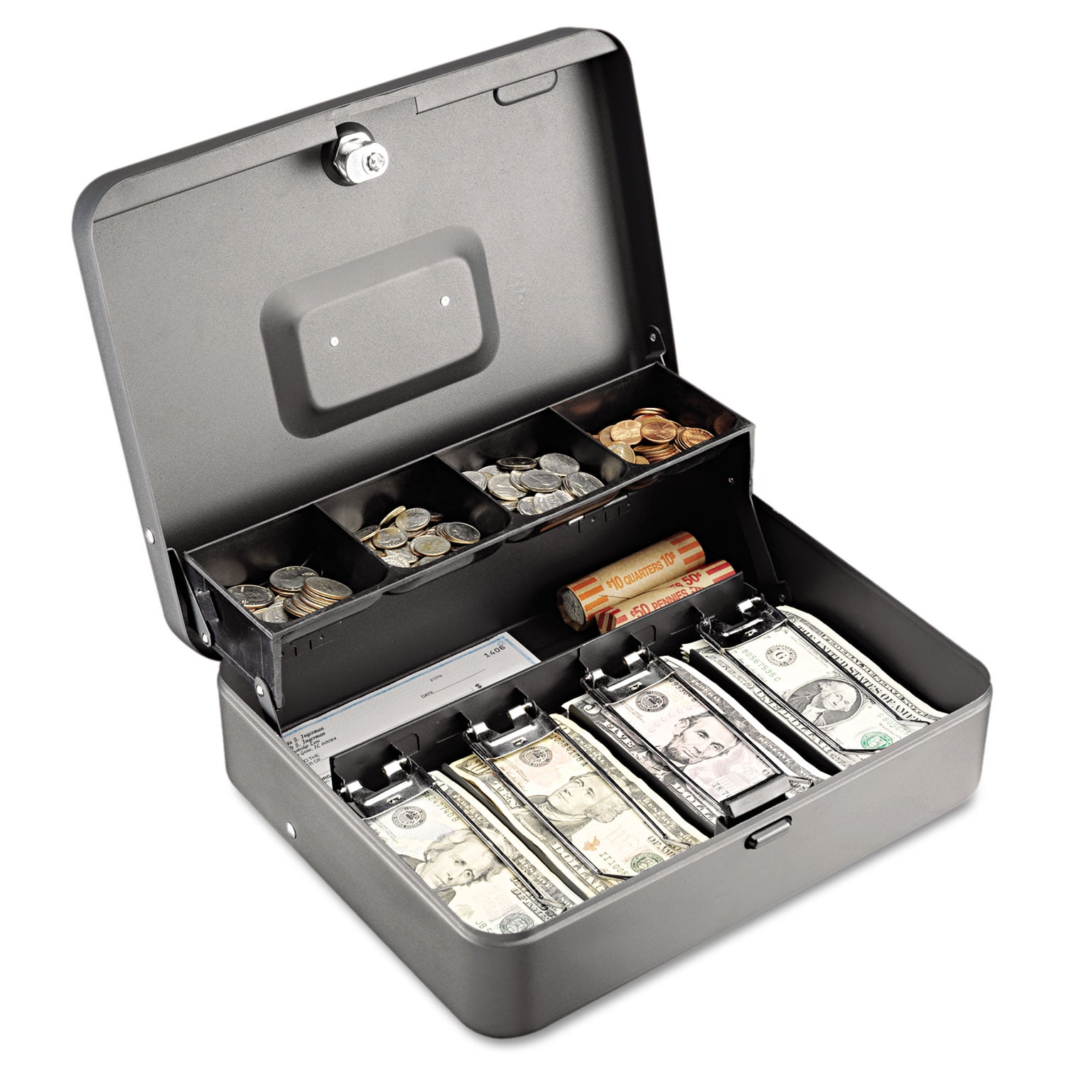 Steelmaster, MMF2216194G2, Tiered Tray Cash Box, Gray - Walmart.com