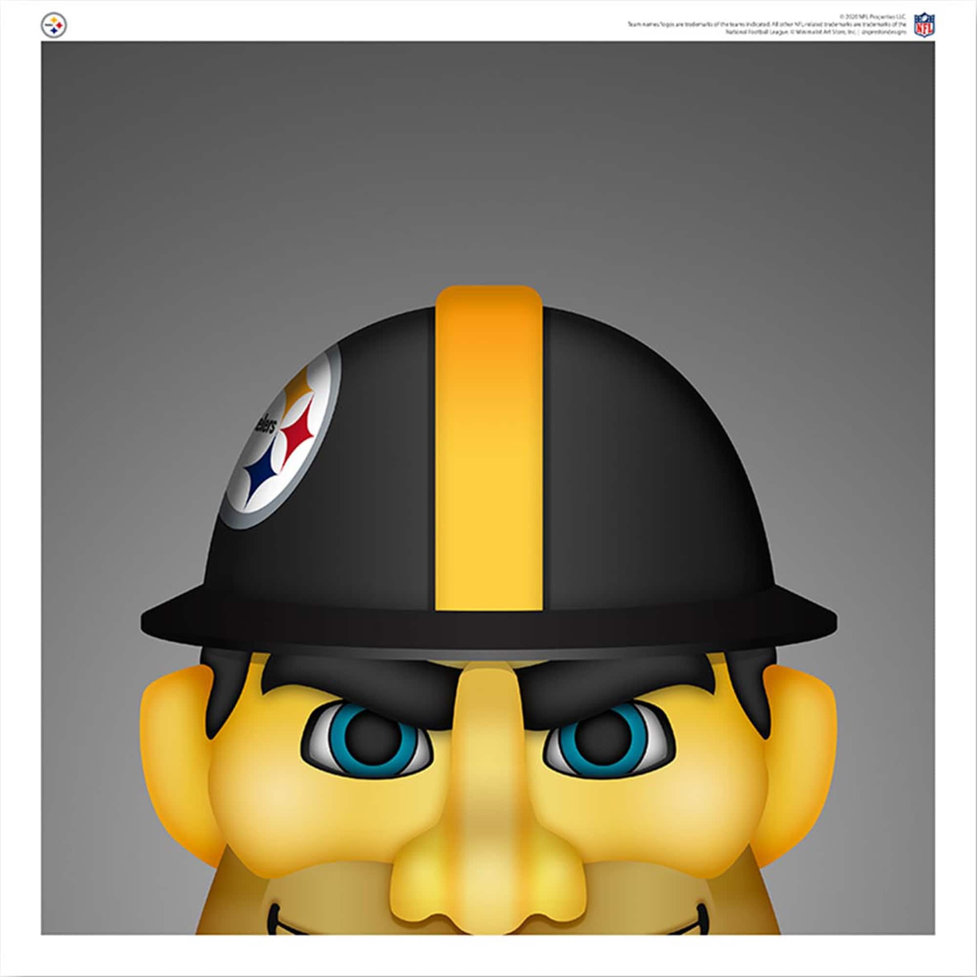 Steely McBeam Pittsburgh Steelers 12'' x 12'' Minimalist Mascot Poster ...