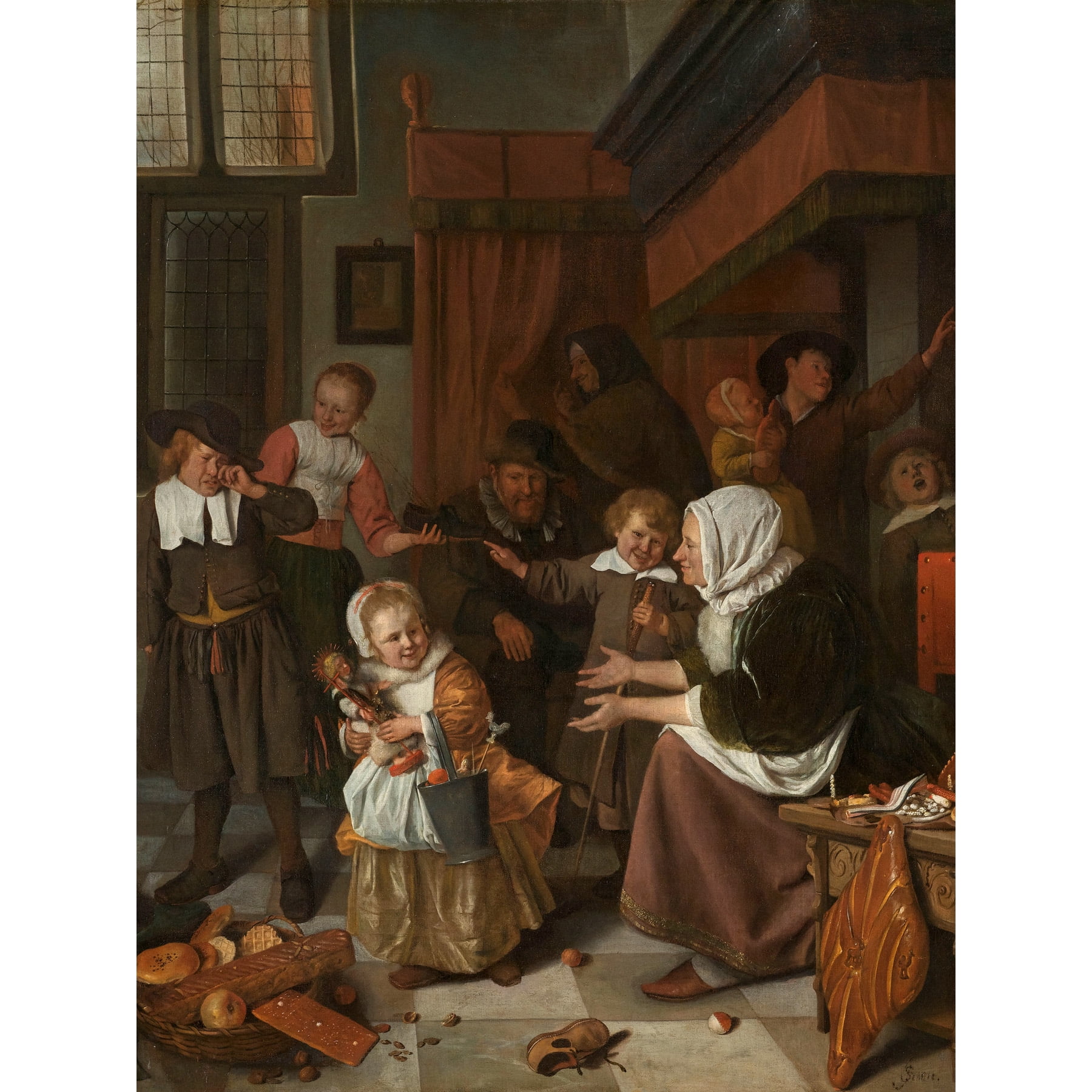 Steen The Feast Of St Nicholas Children Painting Extra Large XL Wall ...