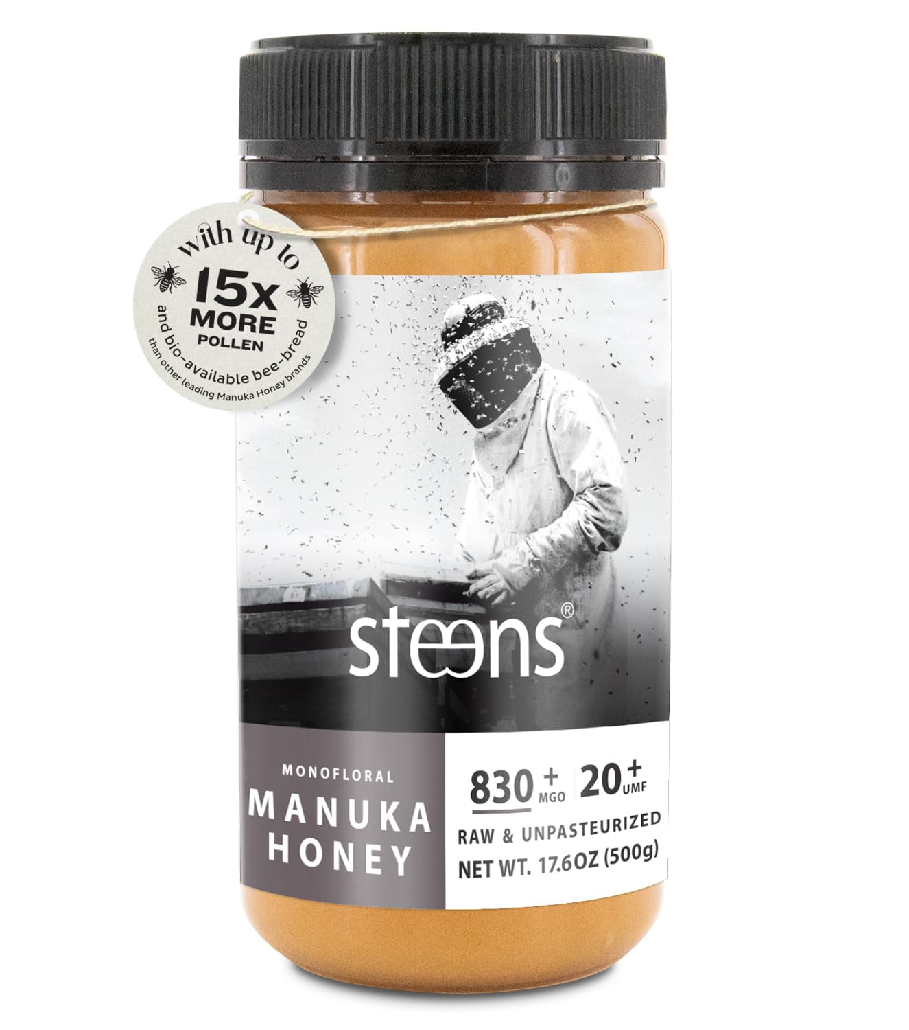 Steens Manuka Honey - DEF29 MGO 830+ - Pure & Raw 100% Certified UMF 20 ...