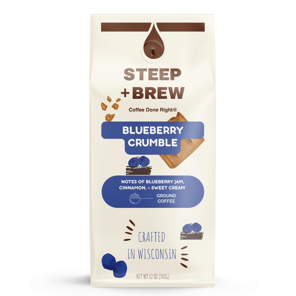 Steep + Brew Blueberry Crumble Ground Coffee, Arabica, 12 oz - Walmart.com