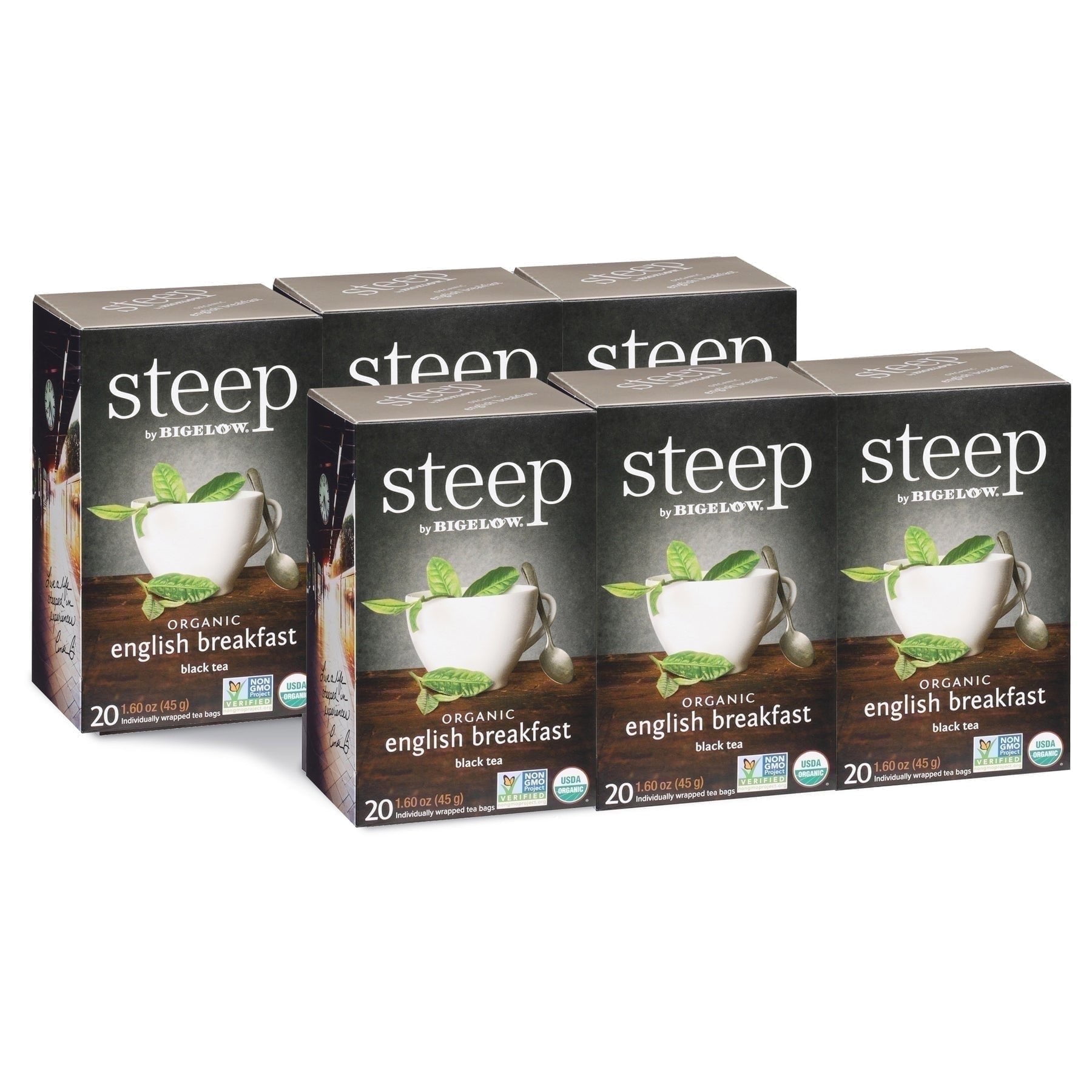 Steep By Bigelow Organic English Breakfast Black Tea, Caffeinated, 20 ...