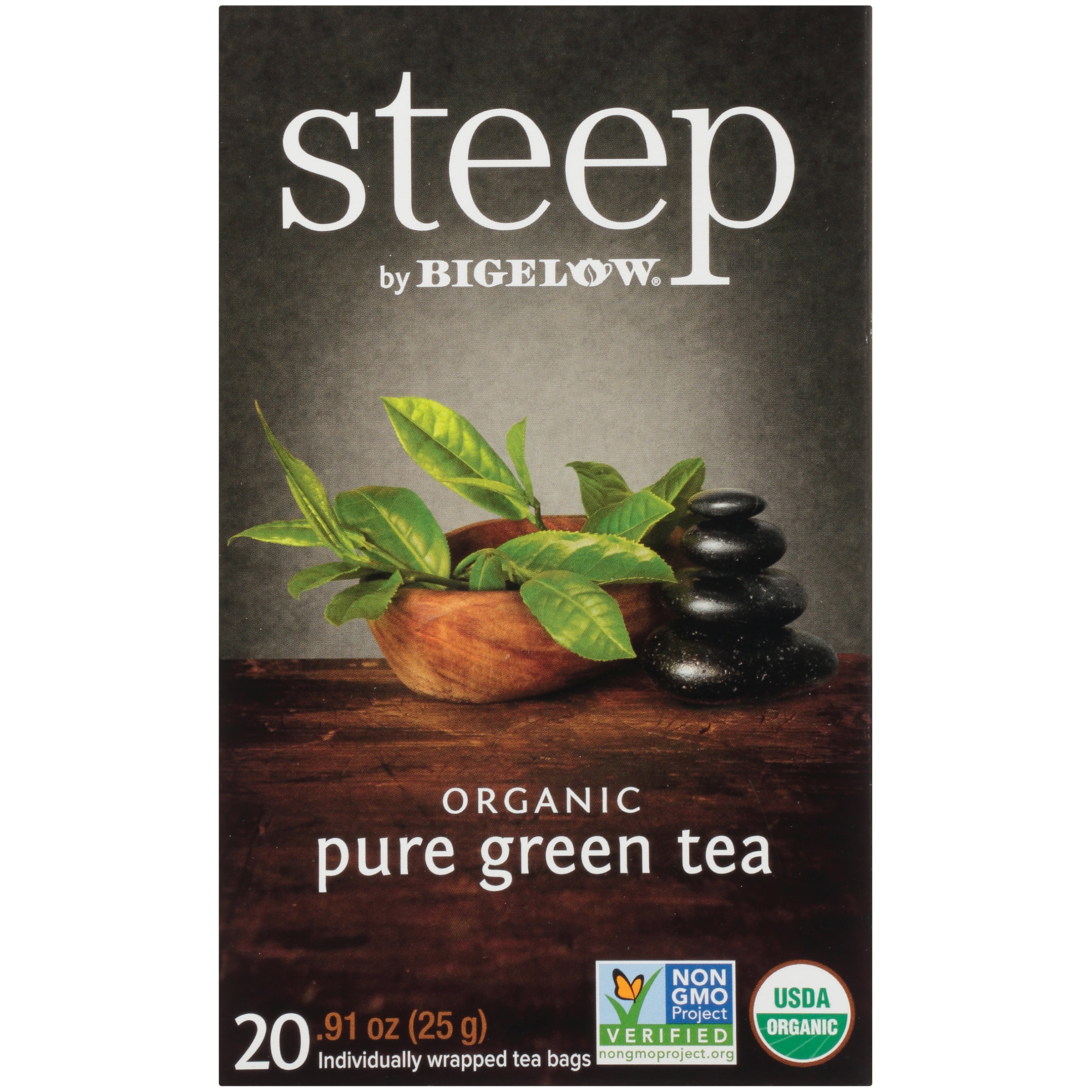Bigelow Tea, Green Tea Bags, 20 Count, Organic Pure Green - Walmart.com