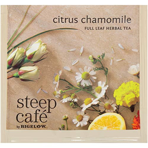 Steep Café Citrus Chamomile Herbal Tea, 50 Bags Per Box, Single Source ...