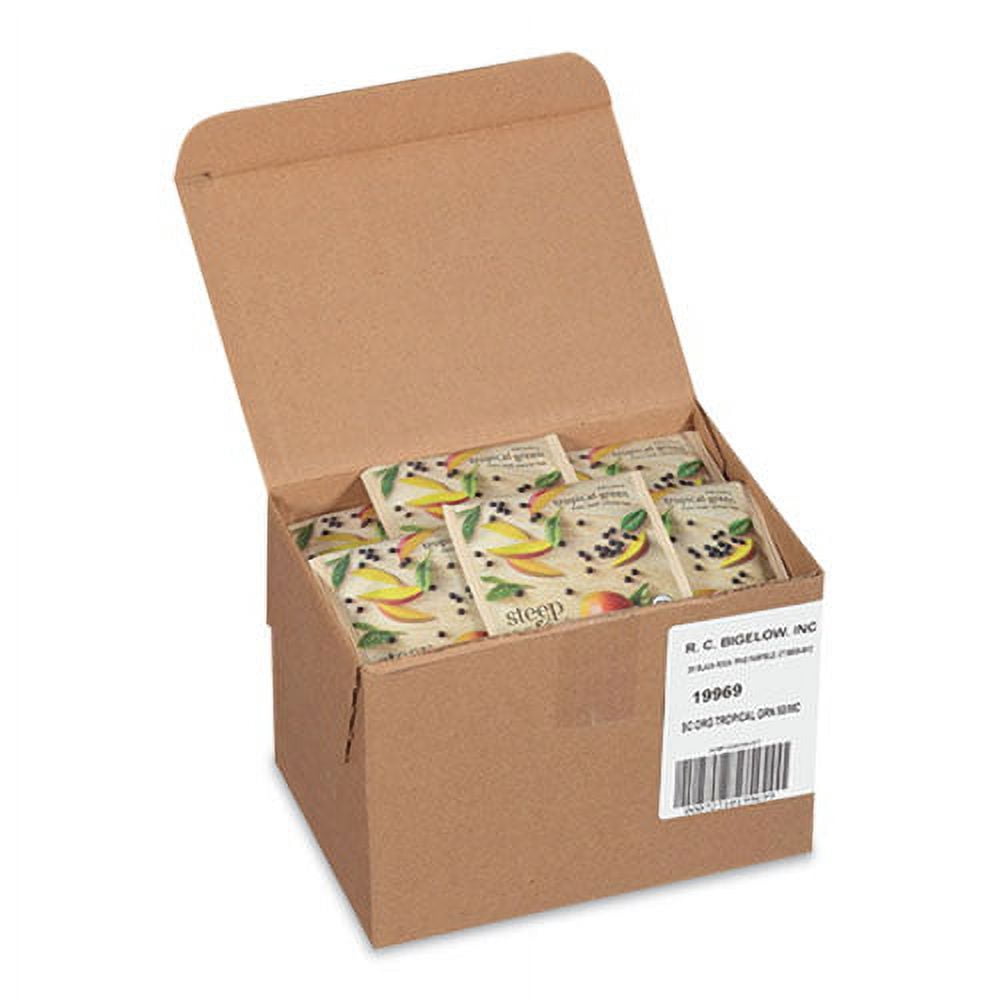 Steep Cafe Organic Green Tea, Tropical, 50 Bags/carton | Bundle of 10 ...