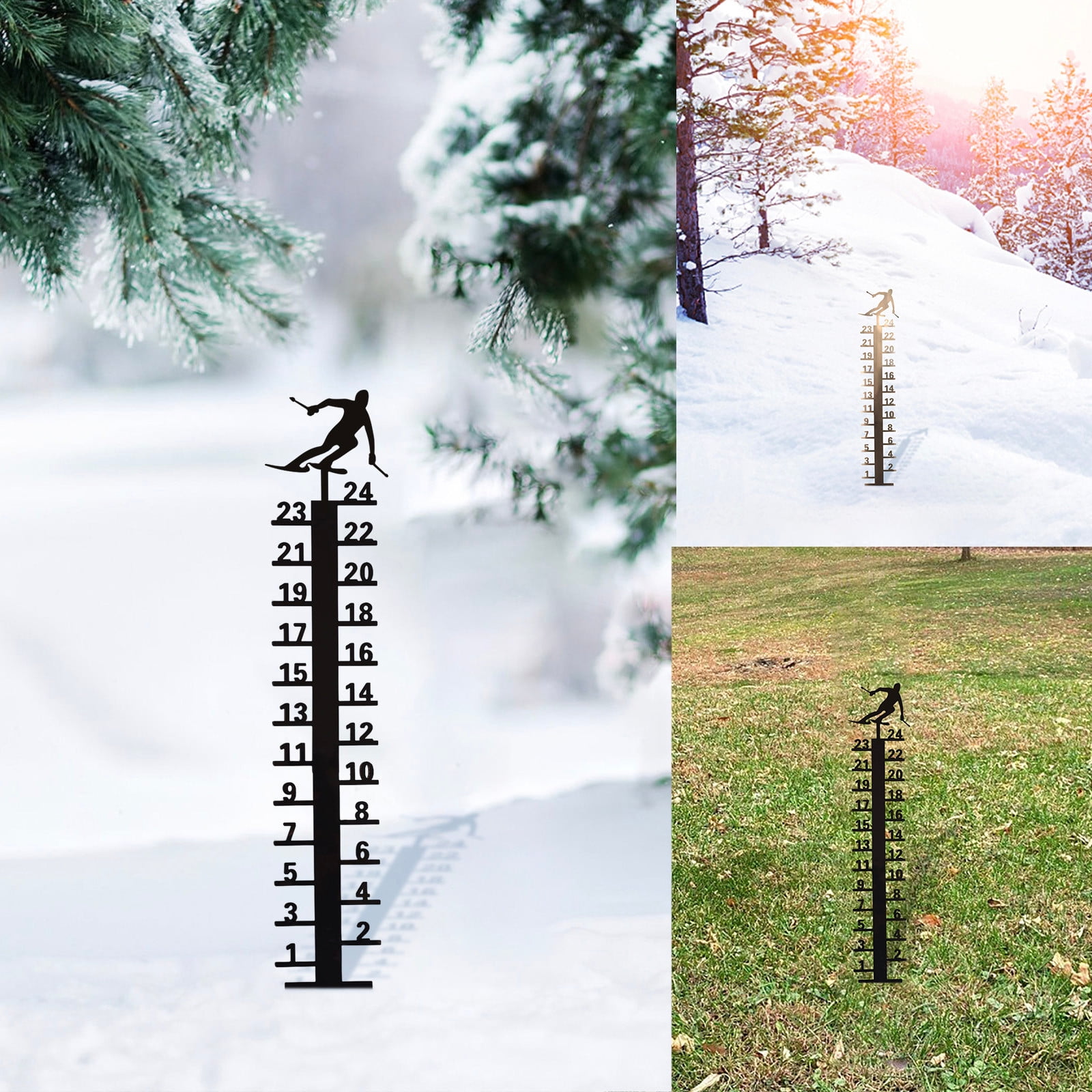 Steep Discounts,24CM Snow Meter Hand Made Metal Outdoor Garden Snow ...