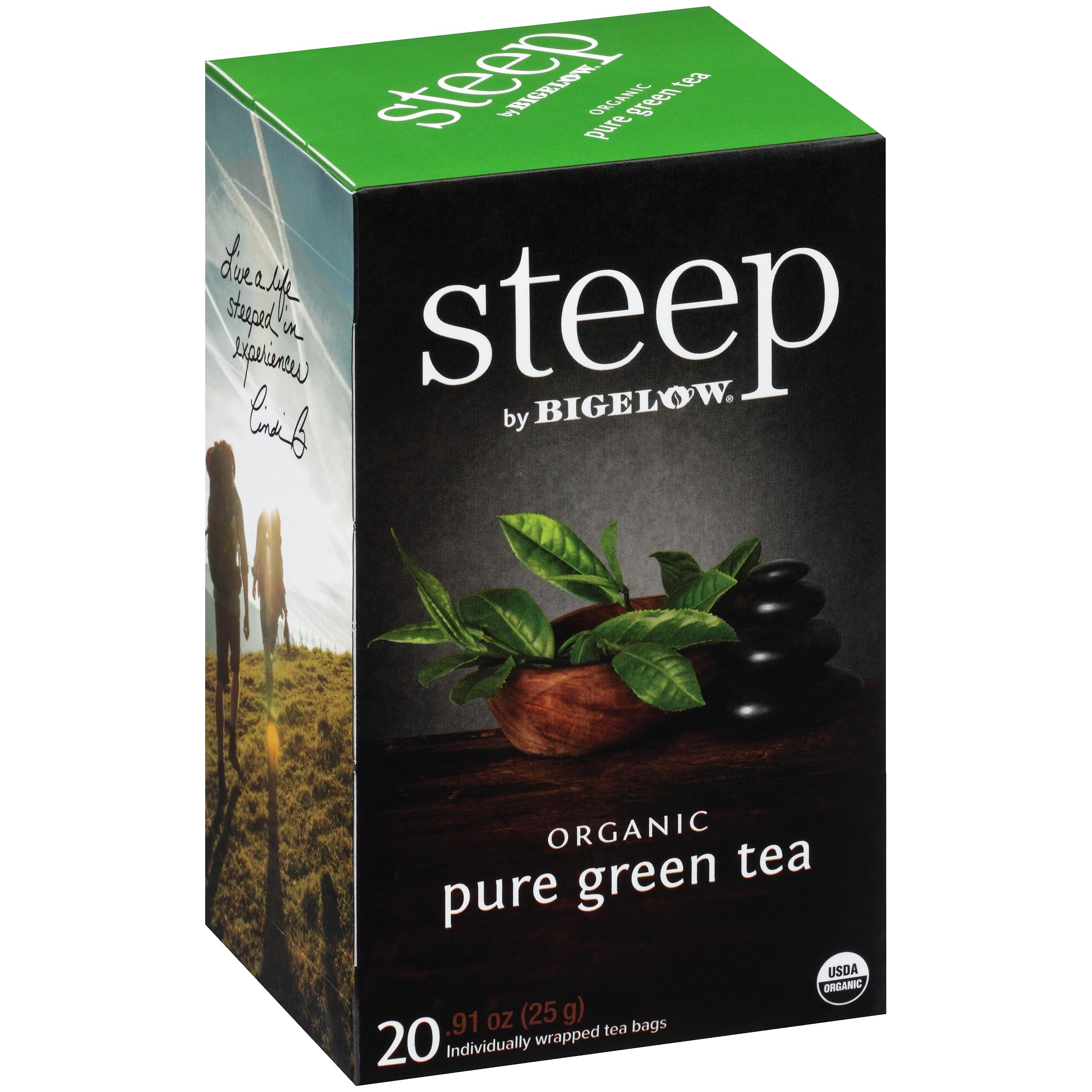 Steep Organic Pure Green Tea, Caffeinated, 20 Count (Pack Of 6), 120 ...