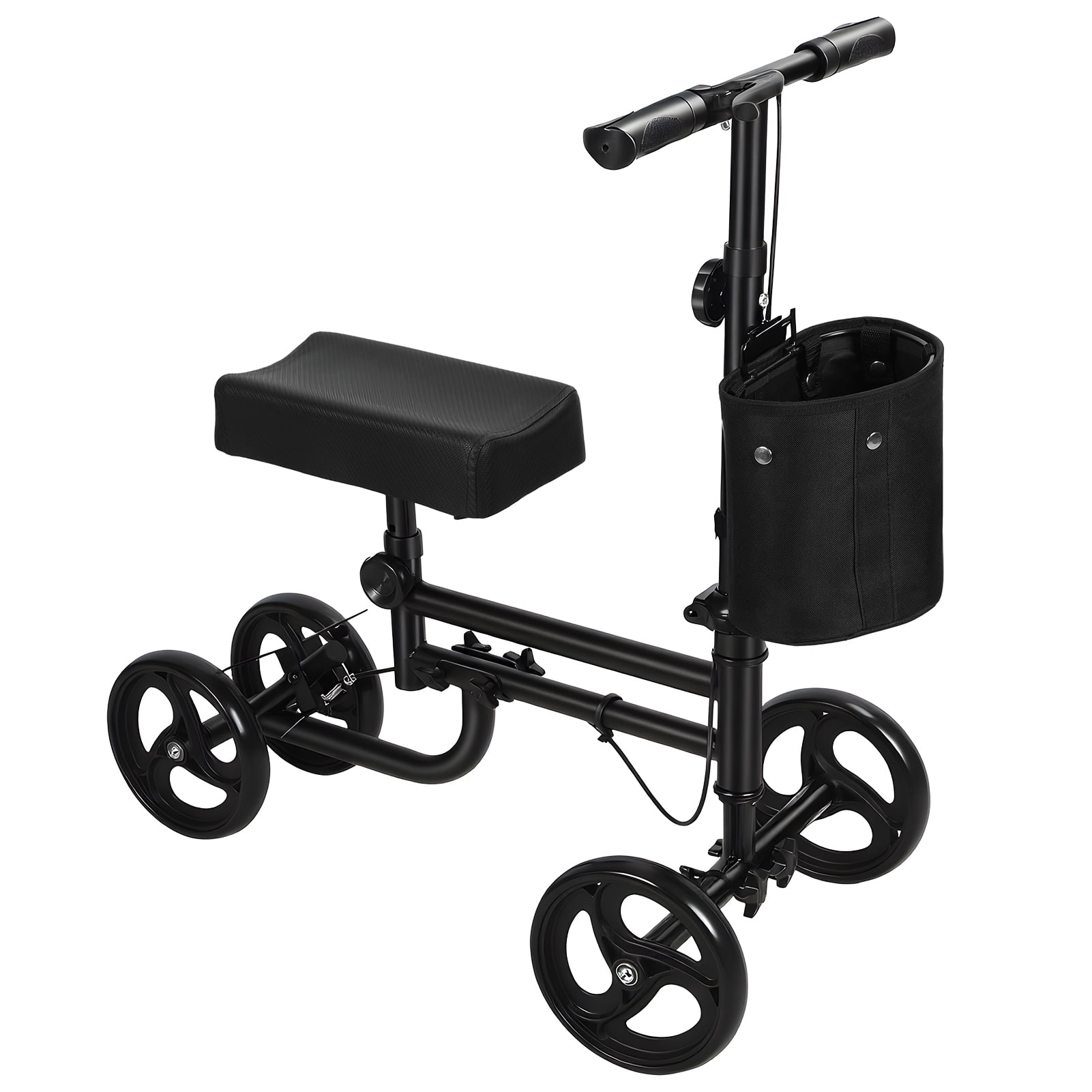 Steerable Knee Scooter with Rear Wheel Brake Locking Handbrake ...