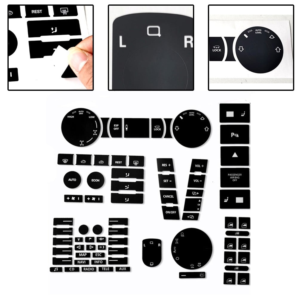 Steering AC Glass Button Repair Kit Decals Sticker - Walmart.com