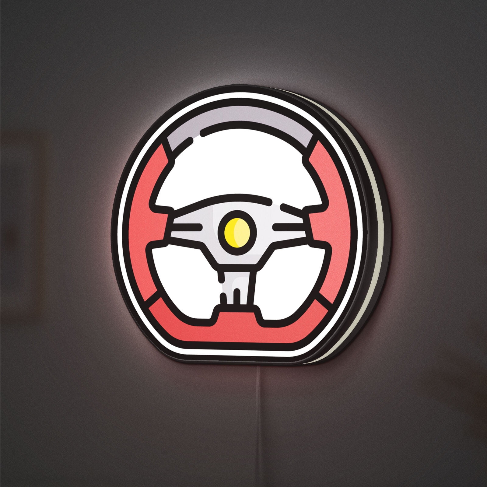 Steering Wheel 3D Novelty Light Box for Garages, Auto Decor, Ideal for ...