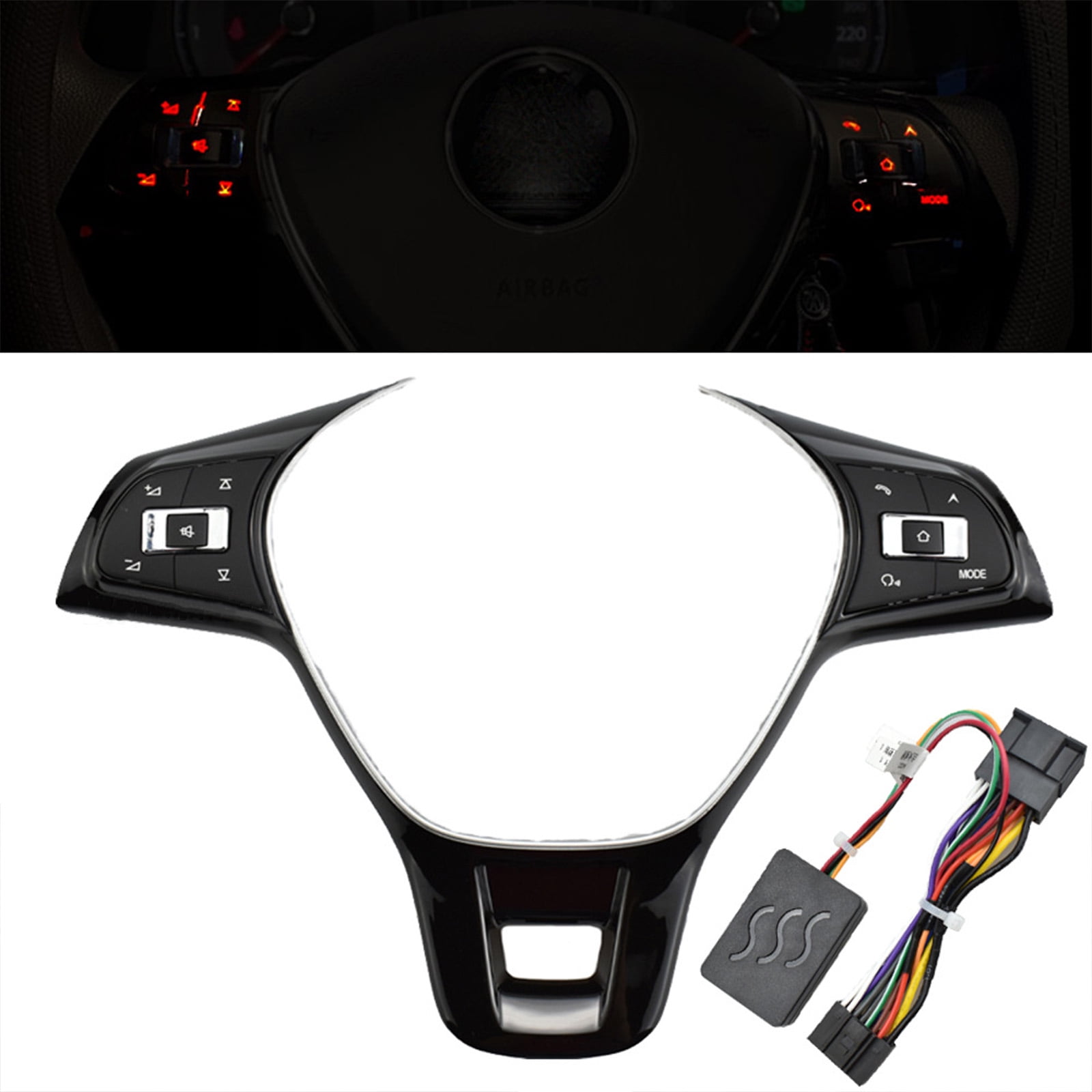 Steering Wheel Audio Volume Cruise Control Switch Button For VW MK6 Fit ...