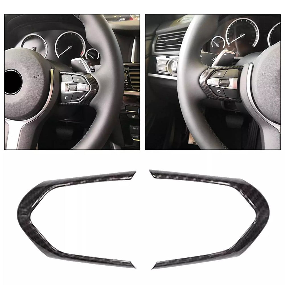 Steering Wheel Button Switch Cover ABS Plastic Carbon Fiber Trim ...