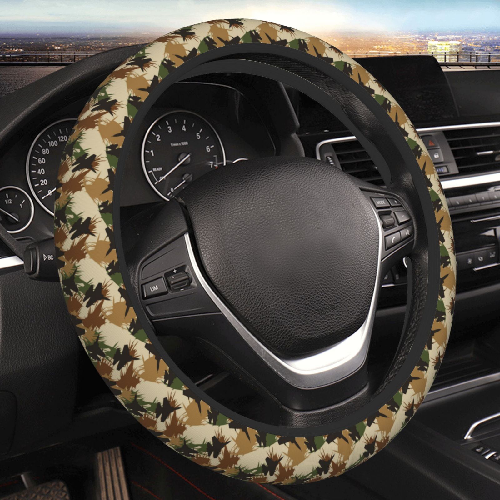 Steering Wheel Cover, Aircraft Camouflage Cute Car Steering Wheel Cover ...