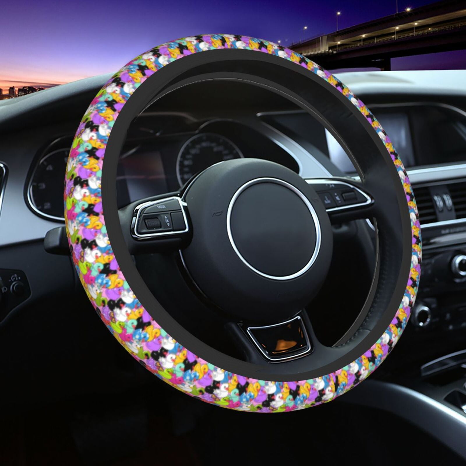 Steering Wheel Cover - Funny Cartoon Cute Duck Colorful Universal Car ...