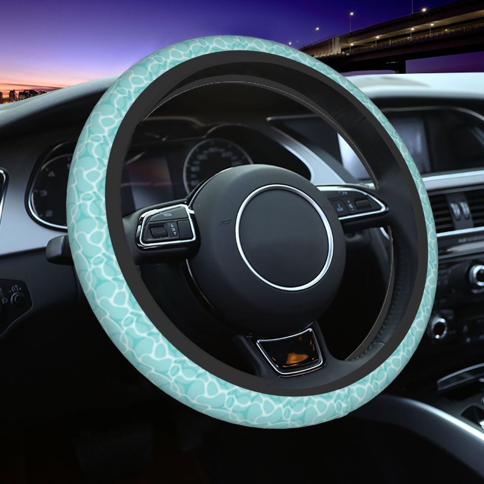 Steering Wheel Cover, Turquoise Sea Water Surface Cute Car Steering ...