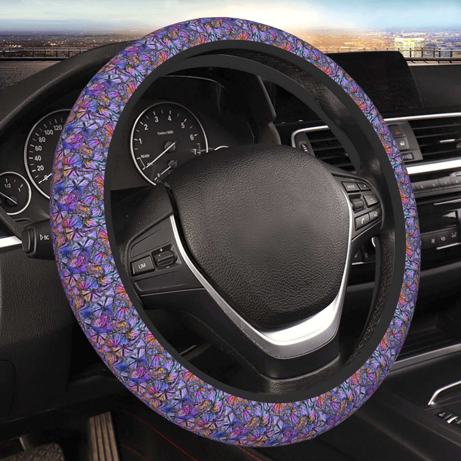 Steering Wheel Cover, Watercolor Butterflies Cute Car Steering Wheel ...