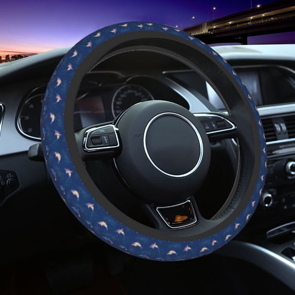 Steering Wheel Cover, dolphin bright galaxy stars navyblue Cute Car ...