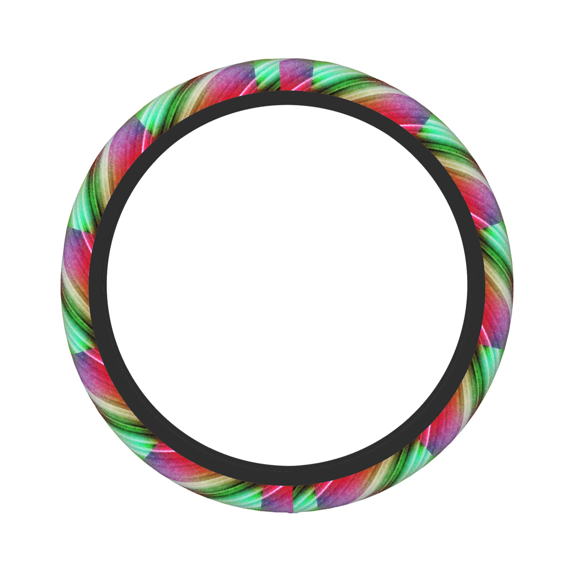 Steering Wheel Covers Colorful Wave Dot Background Breathable Anti-Slip ...