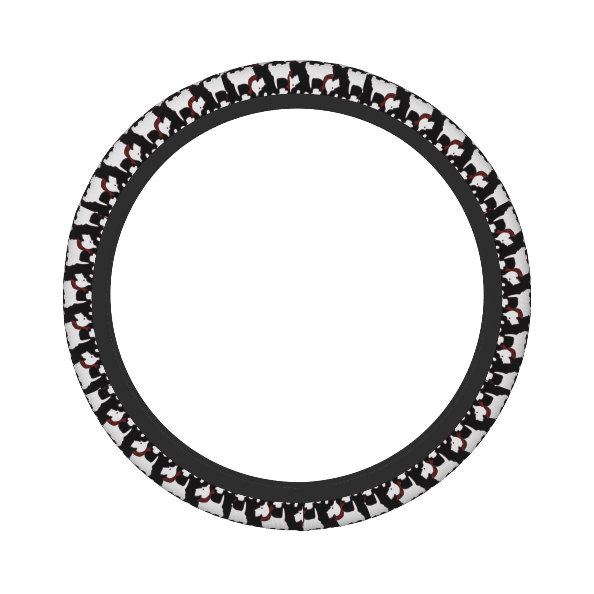 Steering Wheel Covers Cute Scottie Dog Elastic Skidproof Steering Wheel ...