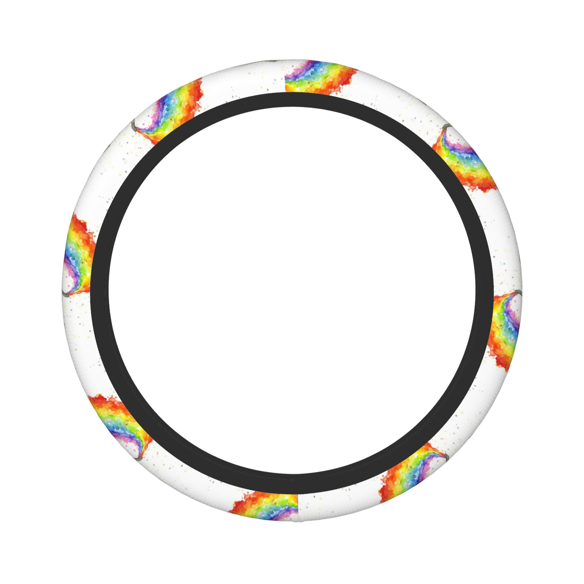 Steering Wheel Covers Rainbow Elephant Breathable Anti-Slip Steering ...