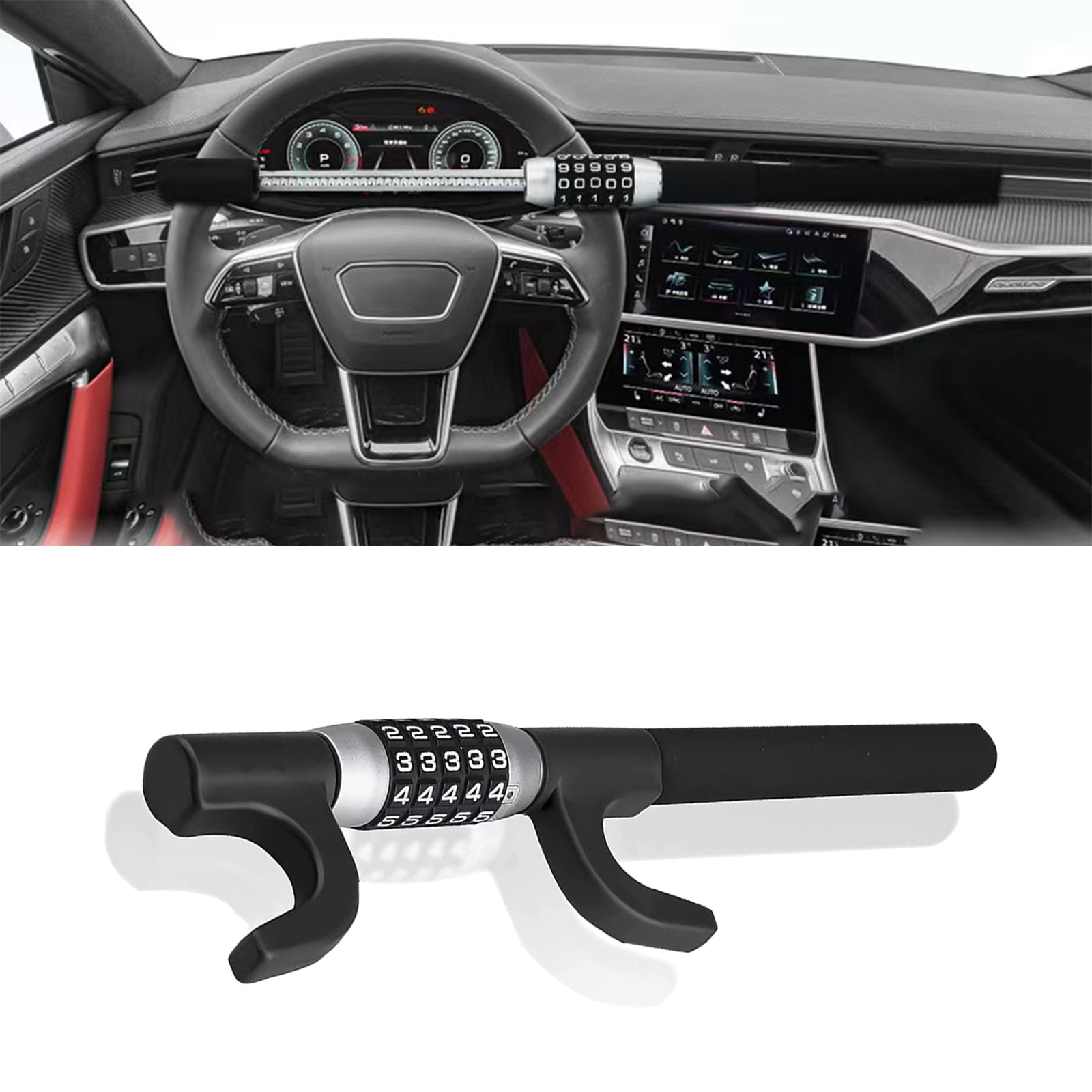 Steering Wheel Lock , Anti-Theft Car Device, Keyless Password ...